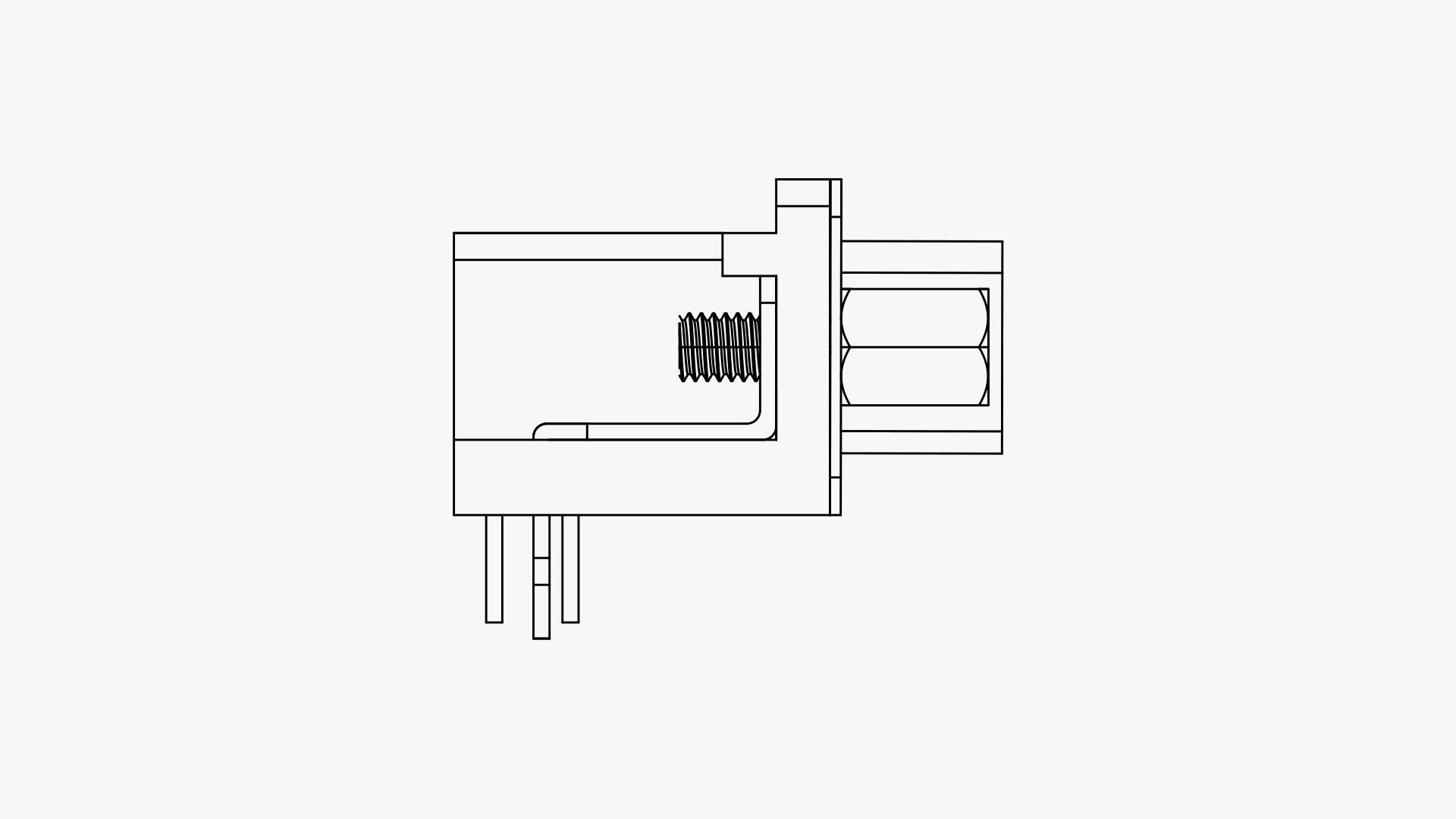 DB9 female connector elbow trough hole 3D model | CGTrader
