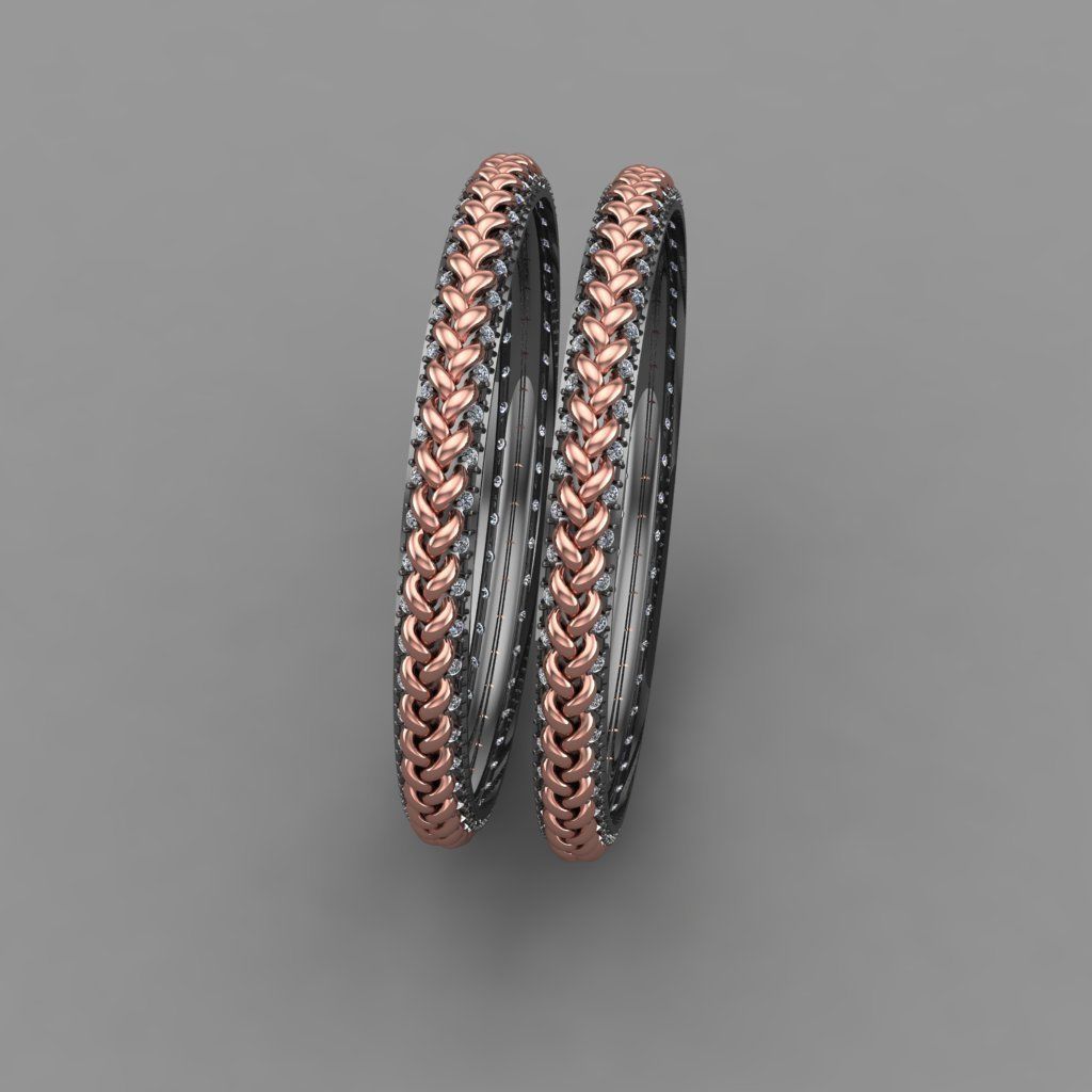Diamond gold bangles jewelry for woman 3D model 3D printable | CGTrader