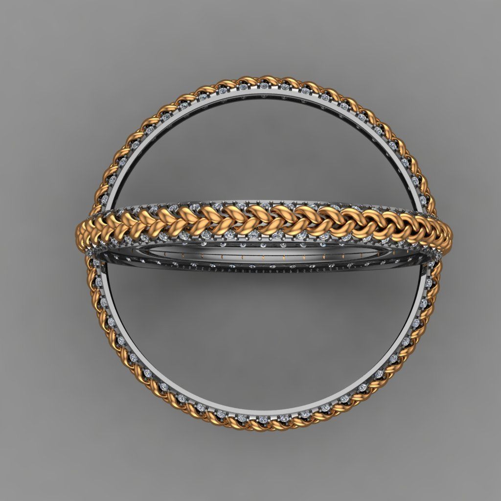 Diamond gold bangles jewelry for woman 3D model 3D printable | CGTrader