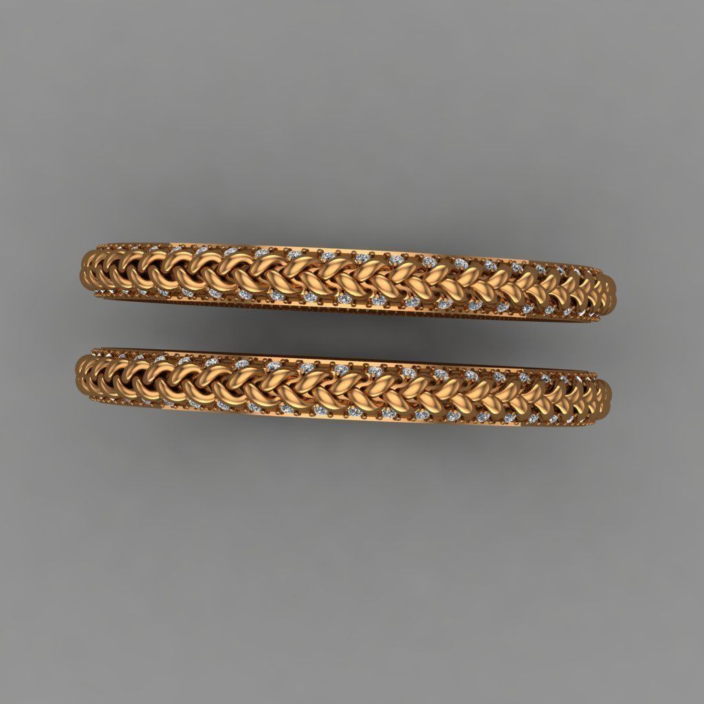Diamond gold bangles jewelry for woman 3D model 3D printable | CGTrader