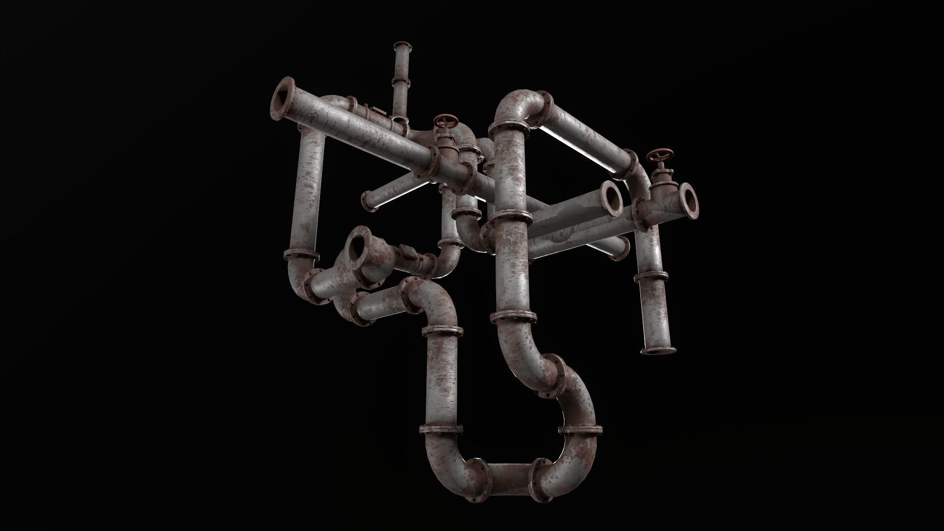 3D model Pipes modular industrial VR / AR / low-poly | CGTrader