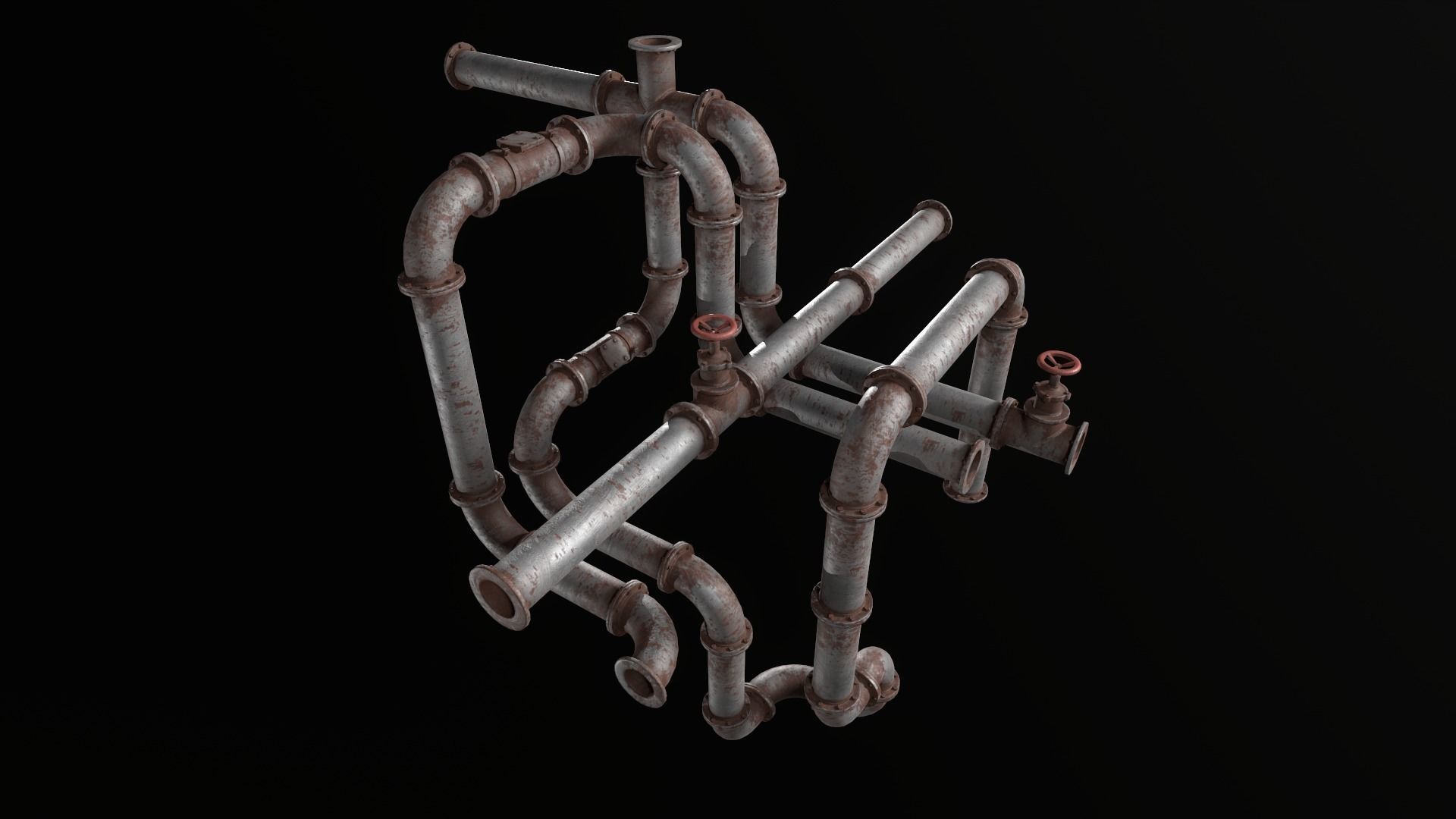 3D model Pipes modular industrial VR / AR / low-poly | CGTrader
