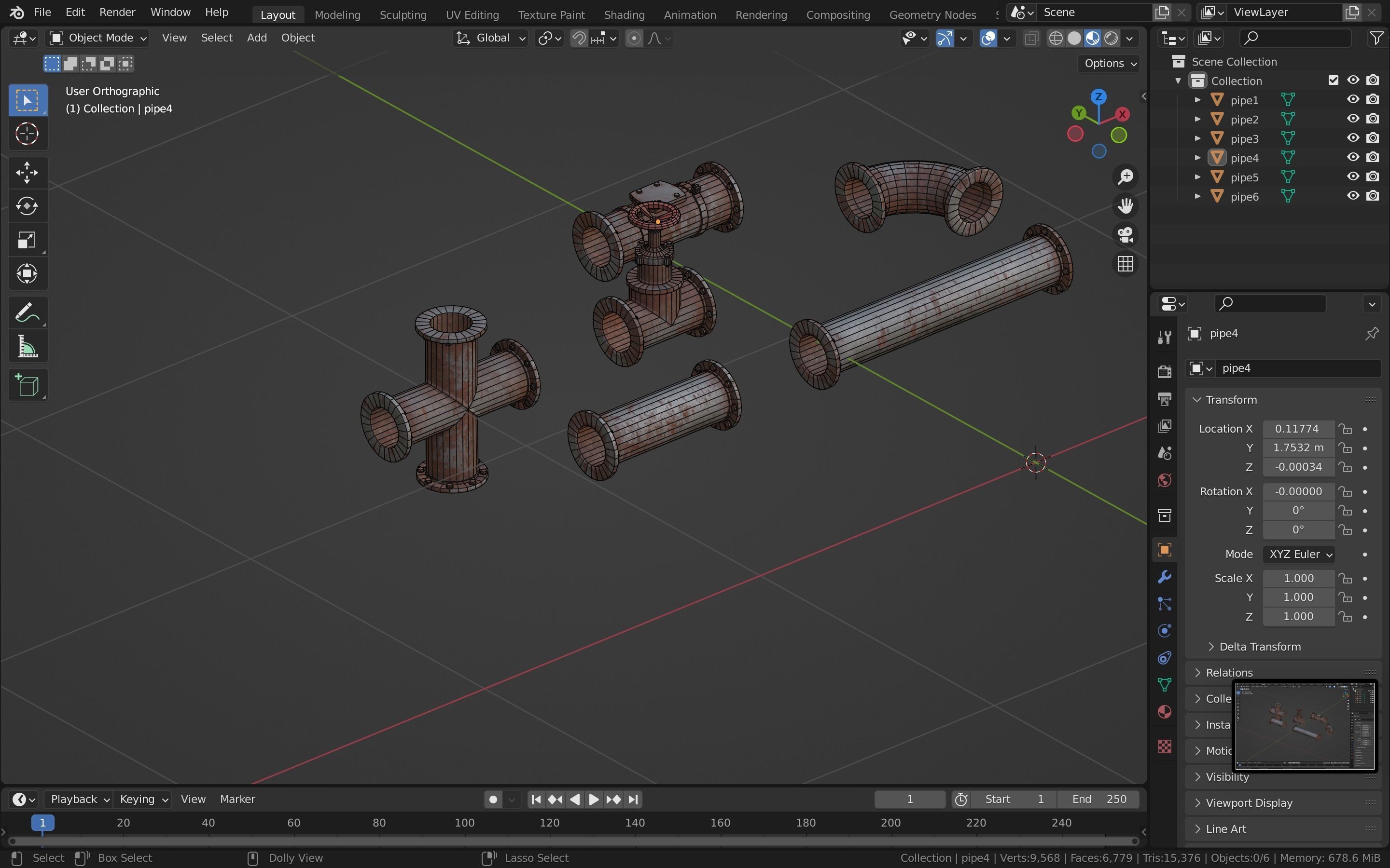3D model Pipes modular industrial VR / AR / low-poly | CGTrader