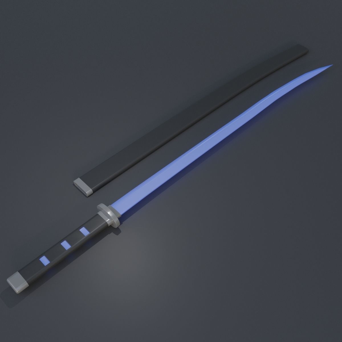 Blue SciFi Glowing Sword 3D model | CGTrader