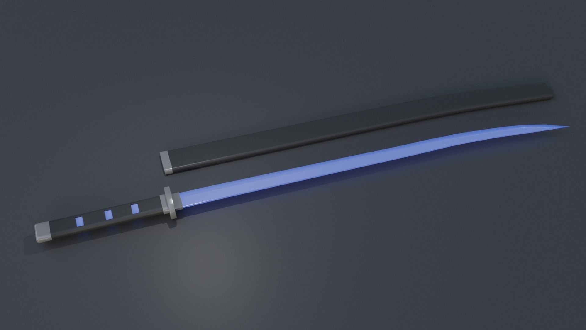Blue SciFi Glowing Sword 3D model | CGTrader