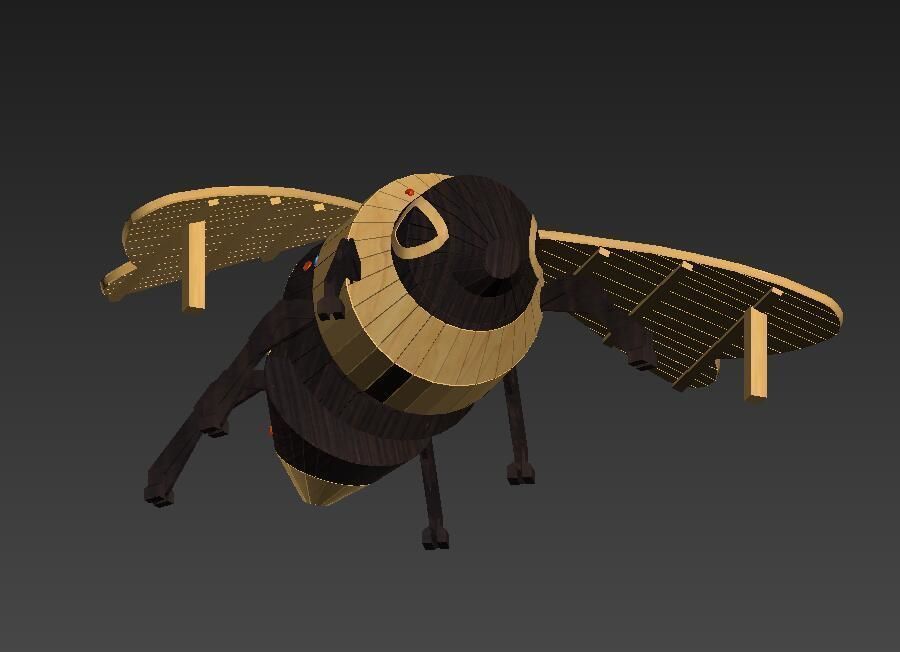 Wood bee climbing structure park playground equipment 3D model | CGTrader