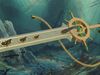 Sea Devil two-handed sword with a nautical style PBR game ready 3D ...