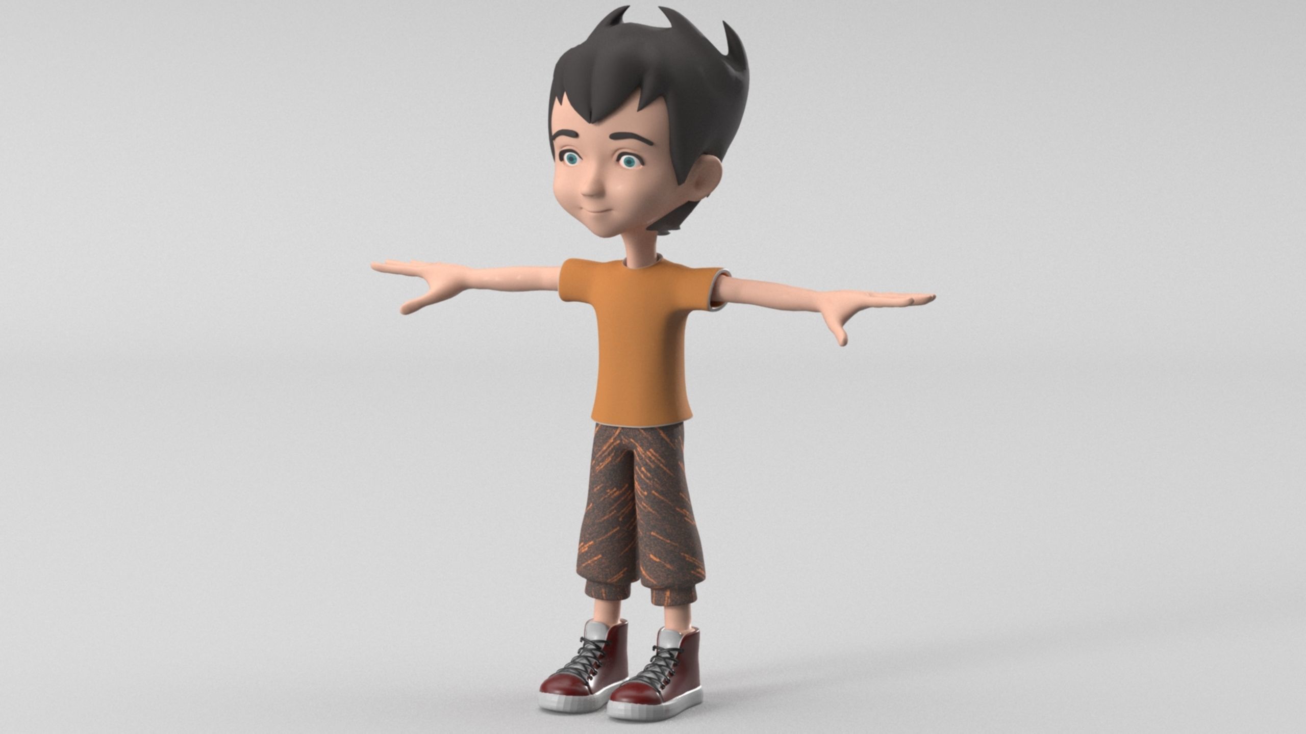 3D model Toon Character - Cartoon Kid Boy - Rigged Blender Unwrapped 4K ...