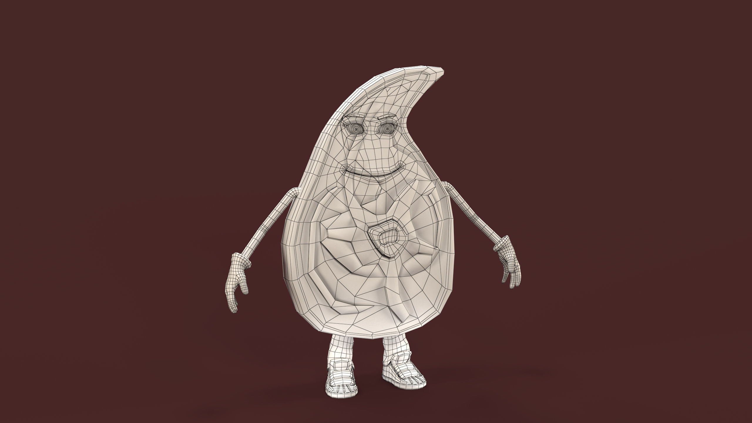 Cartoon food meat girl 3D model rigged | CGTrader