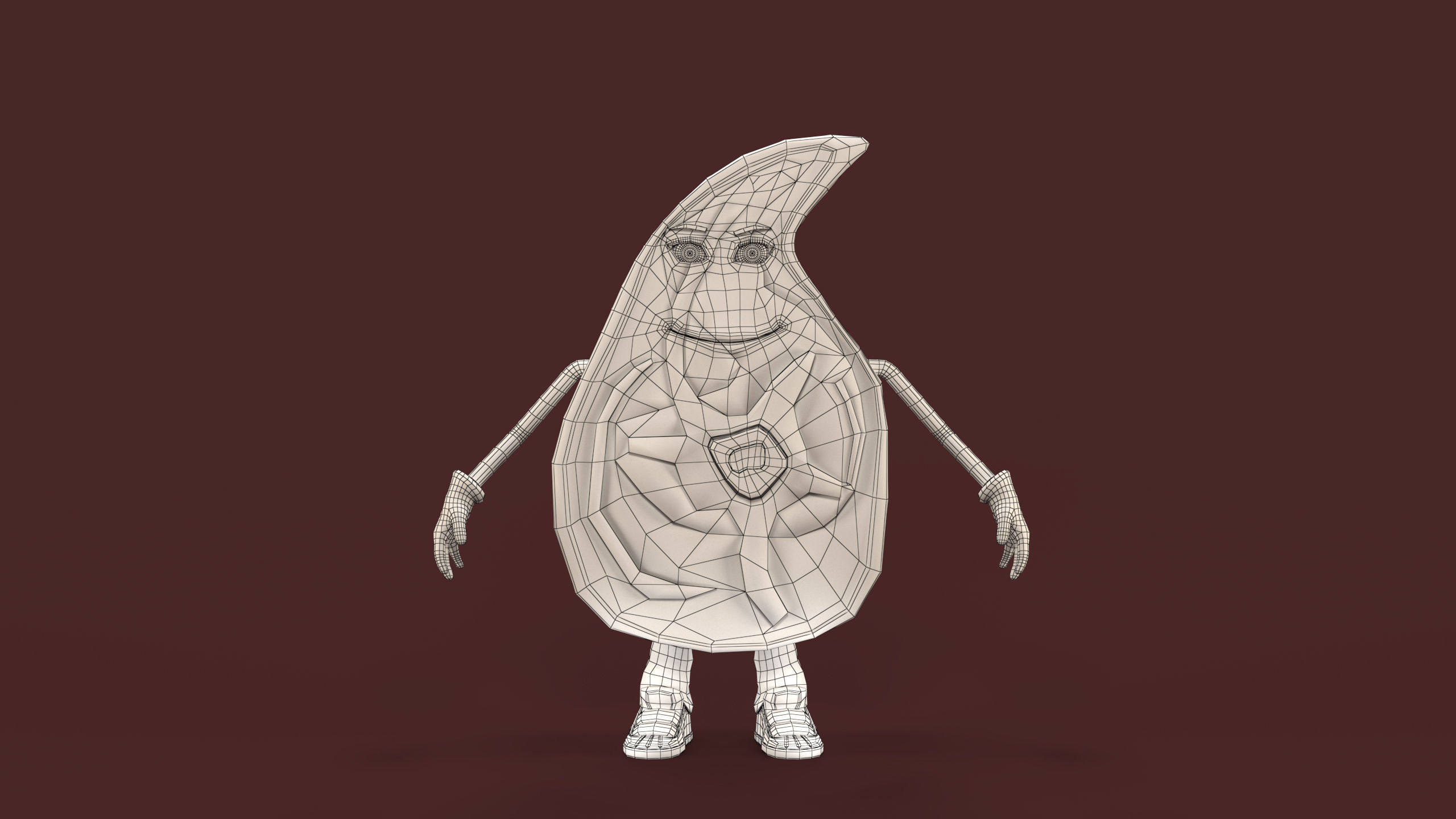 Cartoon food meat girl 3D model rigged | CGTrader