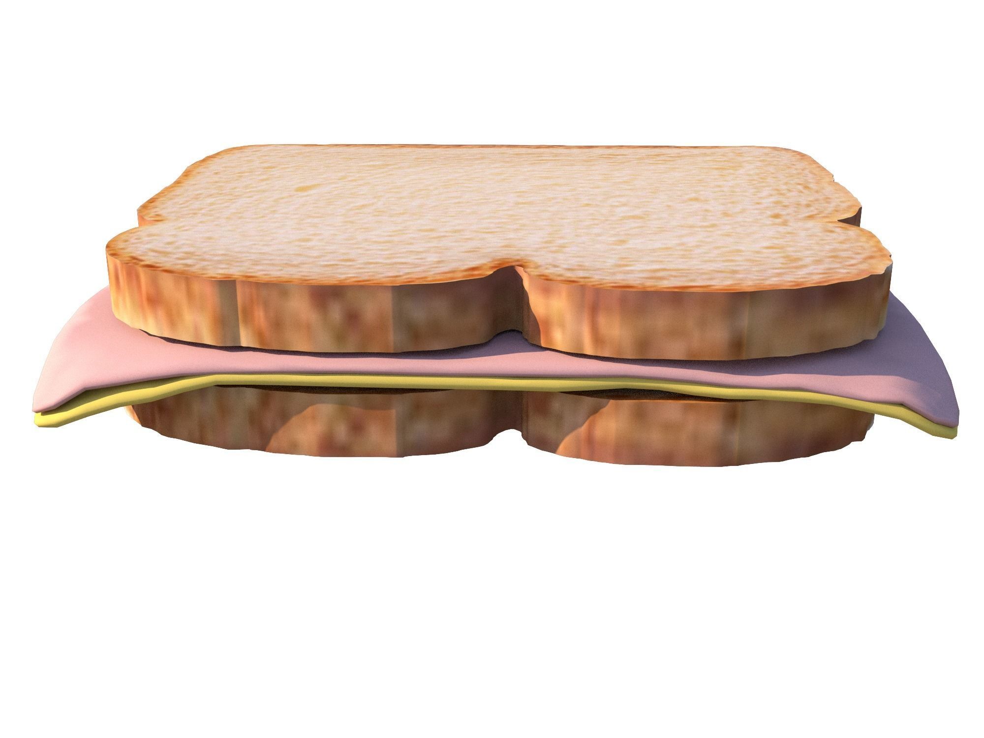 bread cheese slice 3d model 3D model | CGTrader