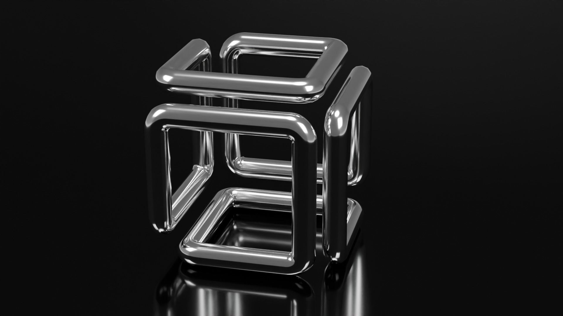 3D model Wire Cube - Endless Looping Curve VR / AR / low-poly | CGTrader