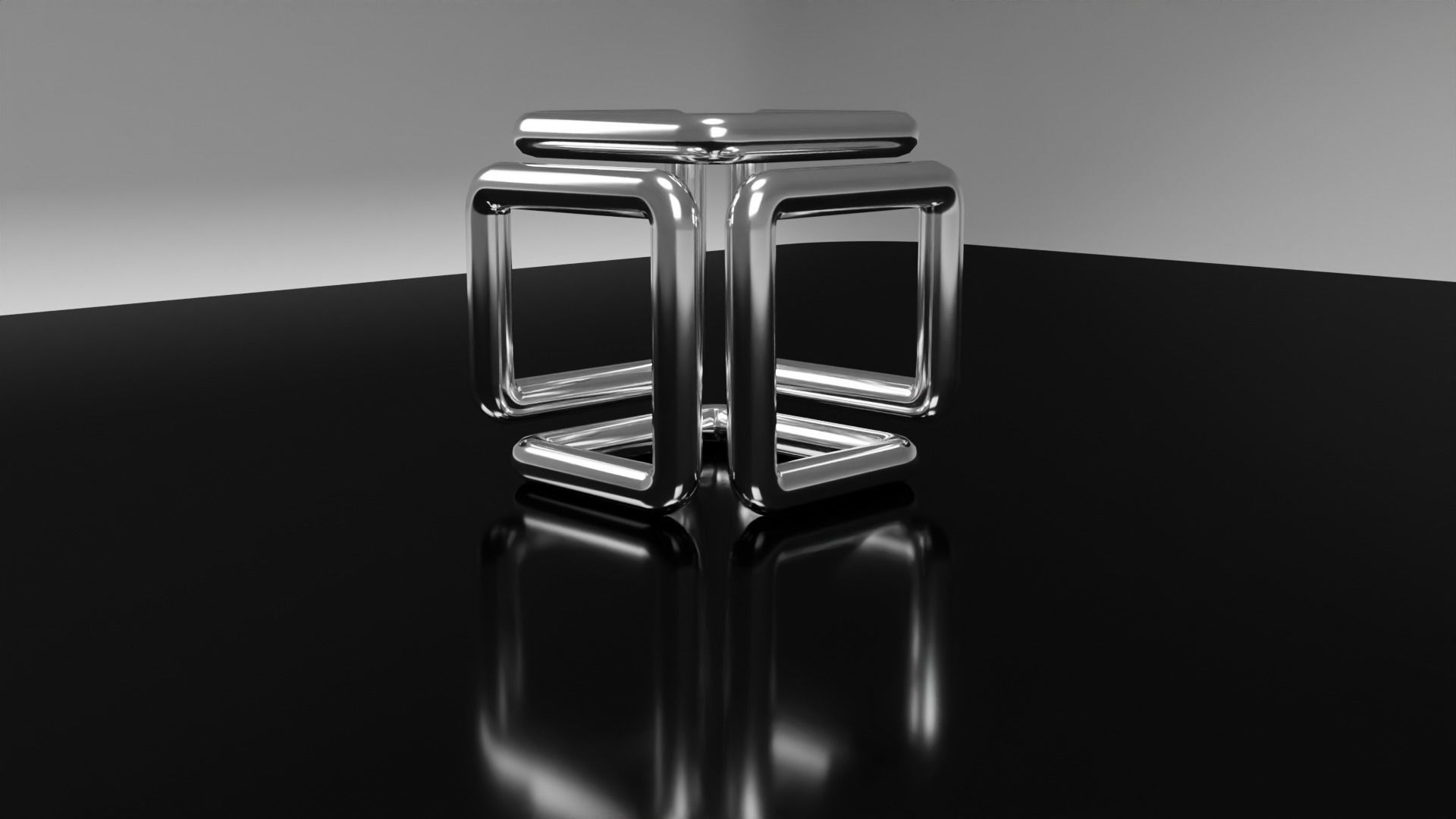 3D model Wire Cube - Endless Looping Curve VR / AR / low-poly | CGTrader