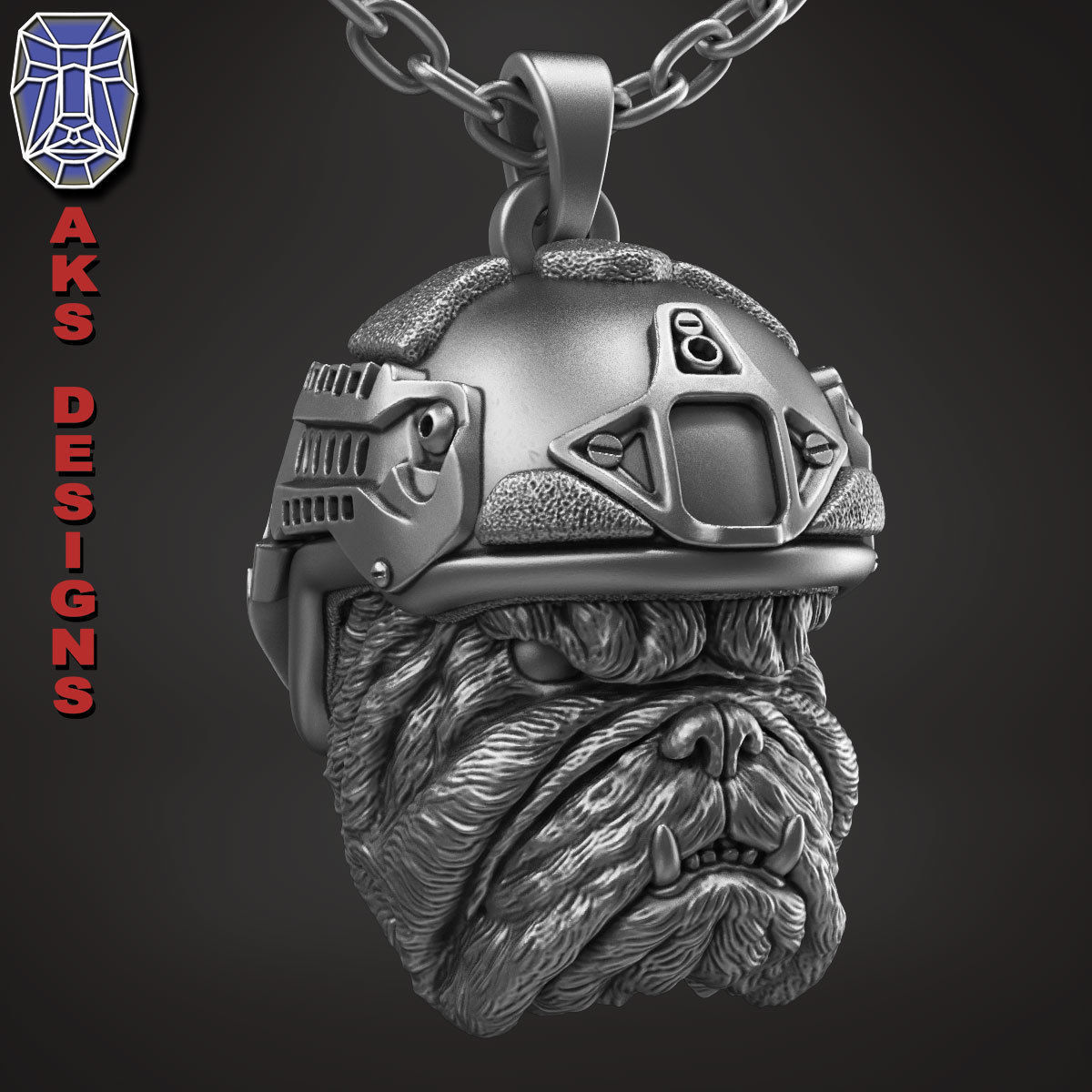 Animal Pendant jewelry Army soldier bulldog v1 3D model 3D printable ...