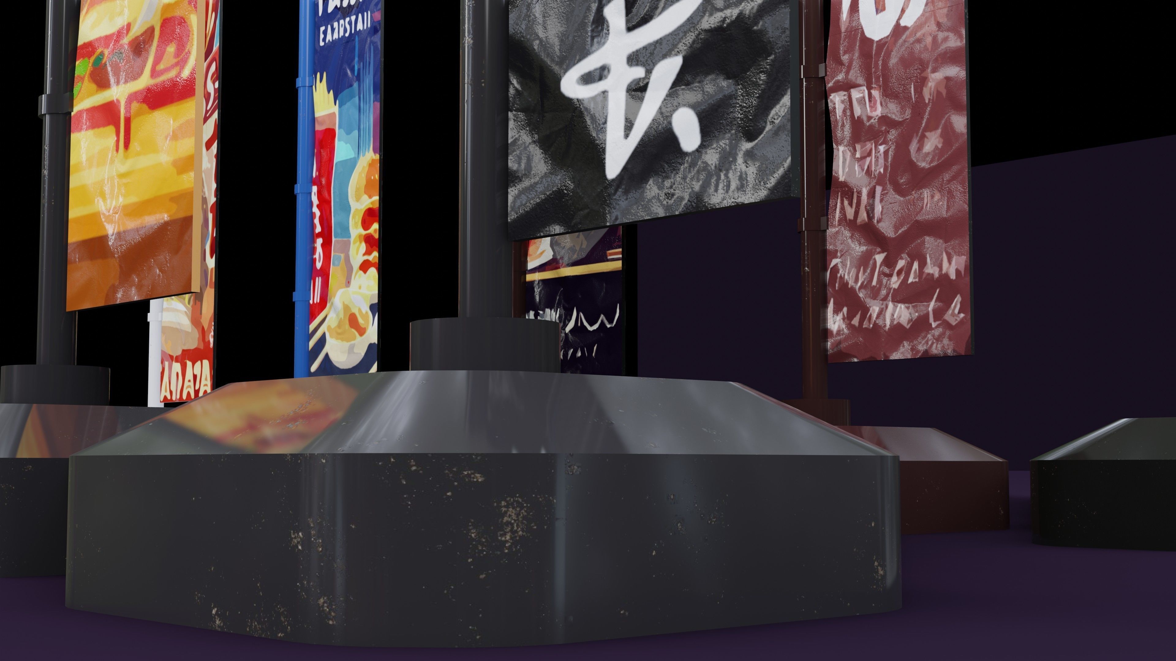 Texture 35 Japanese Style Restaurant Signs and Posters VR / AR / low ...