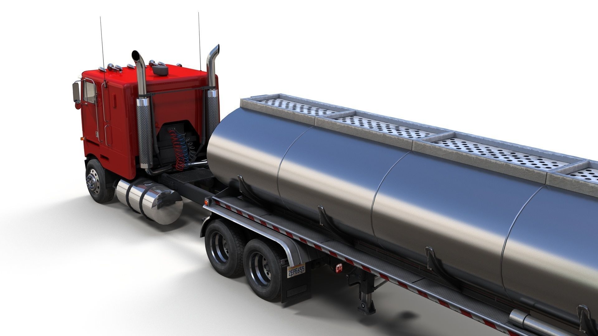 3D model Peterbilt 362 custom fuel trailer VR / AR / low-poly | CGTrader
