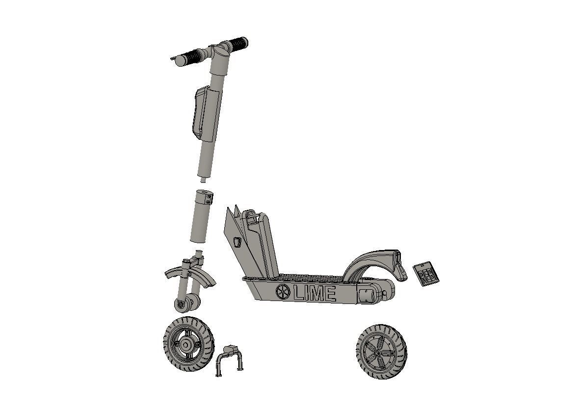 Lime electric scooter 3D model 3D printable | CGTrader