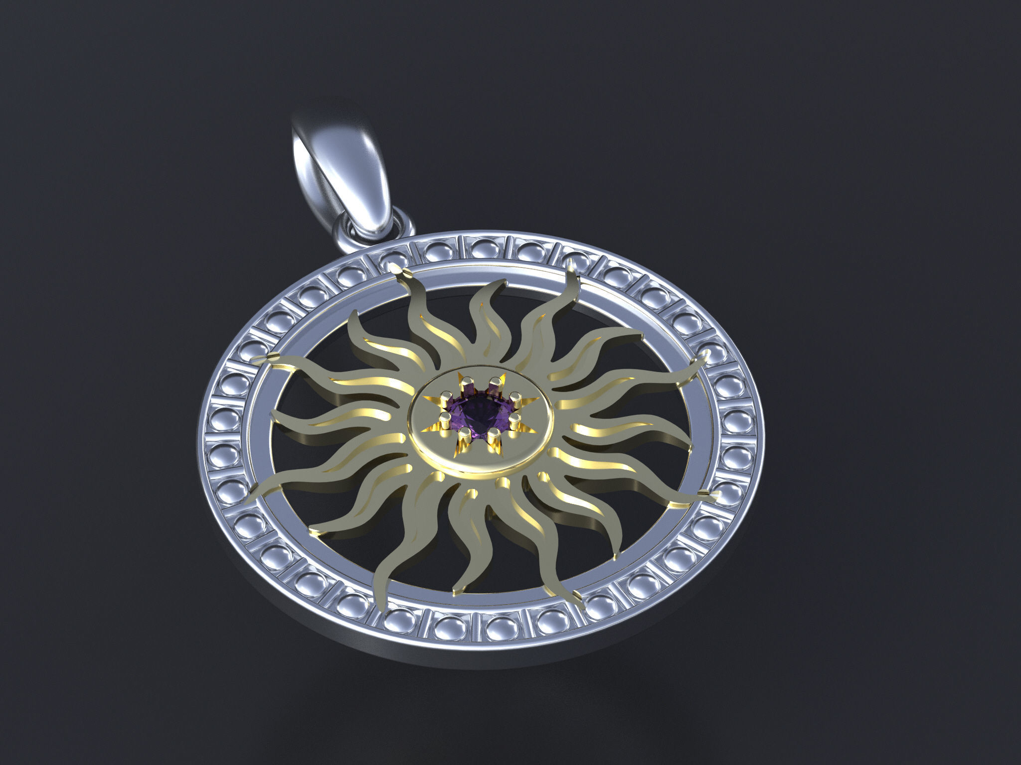 Pendant with the Symbol of the Sun cnc model or 3D print model 3D model ...