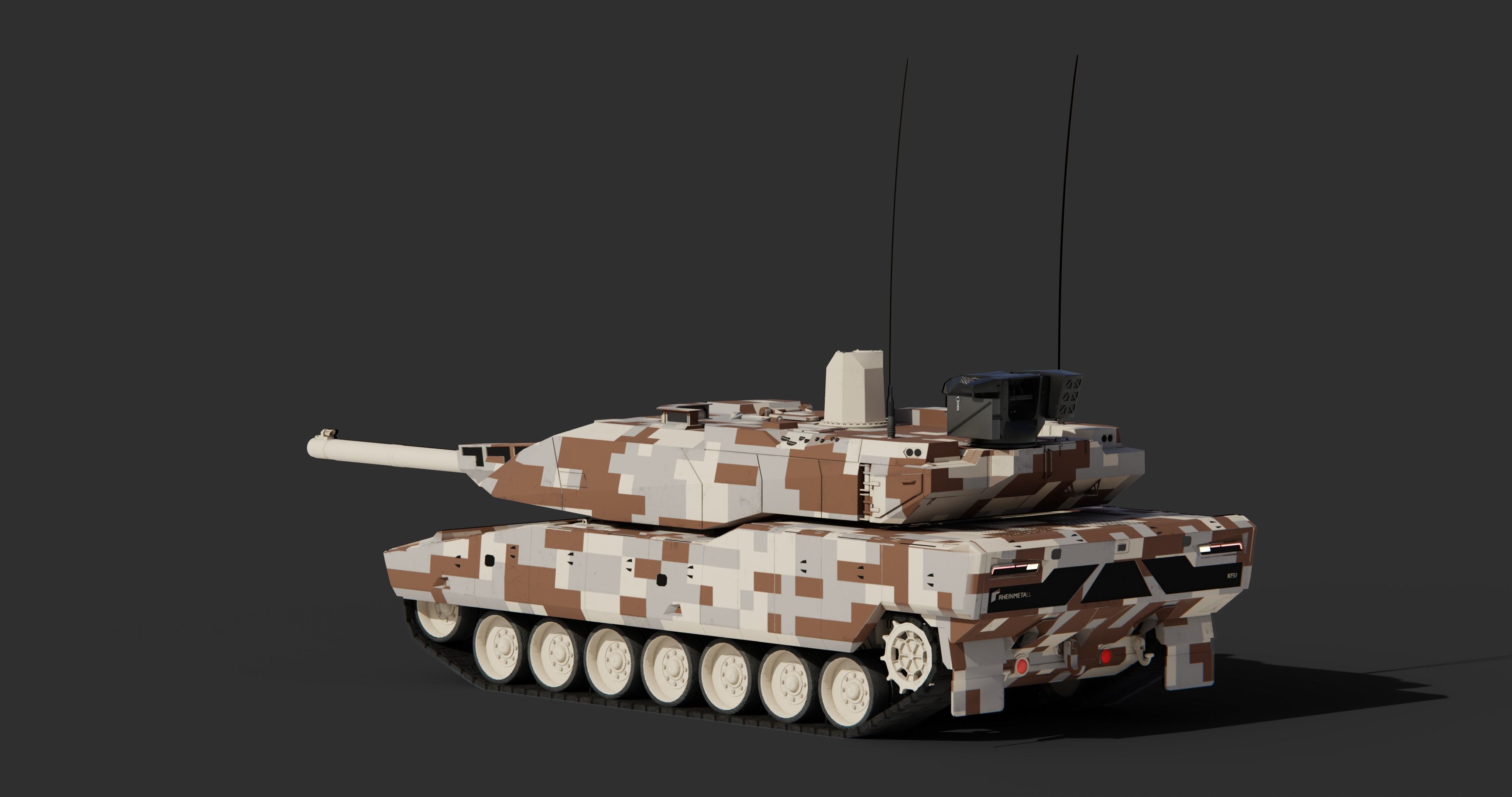 3D model KF51 Panther MBT Game Ready VR / AR / low-poly | CGTrader
