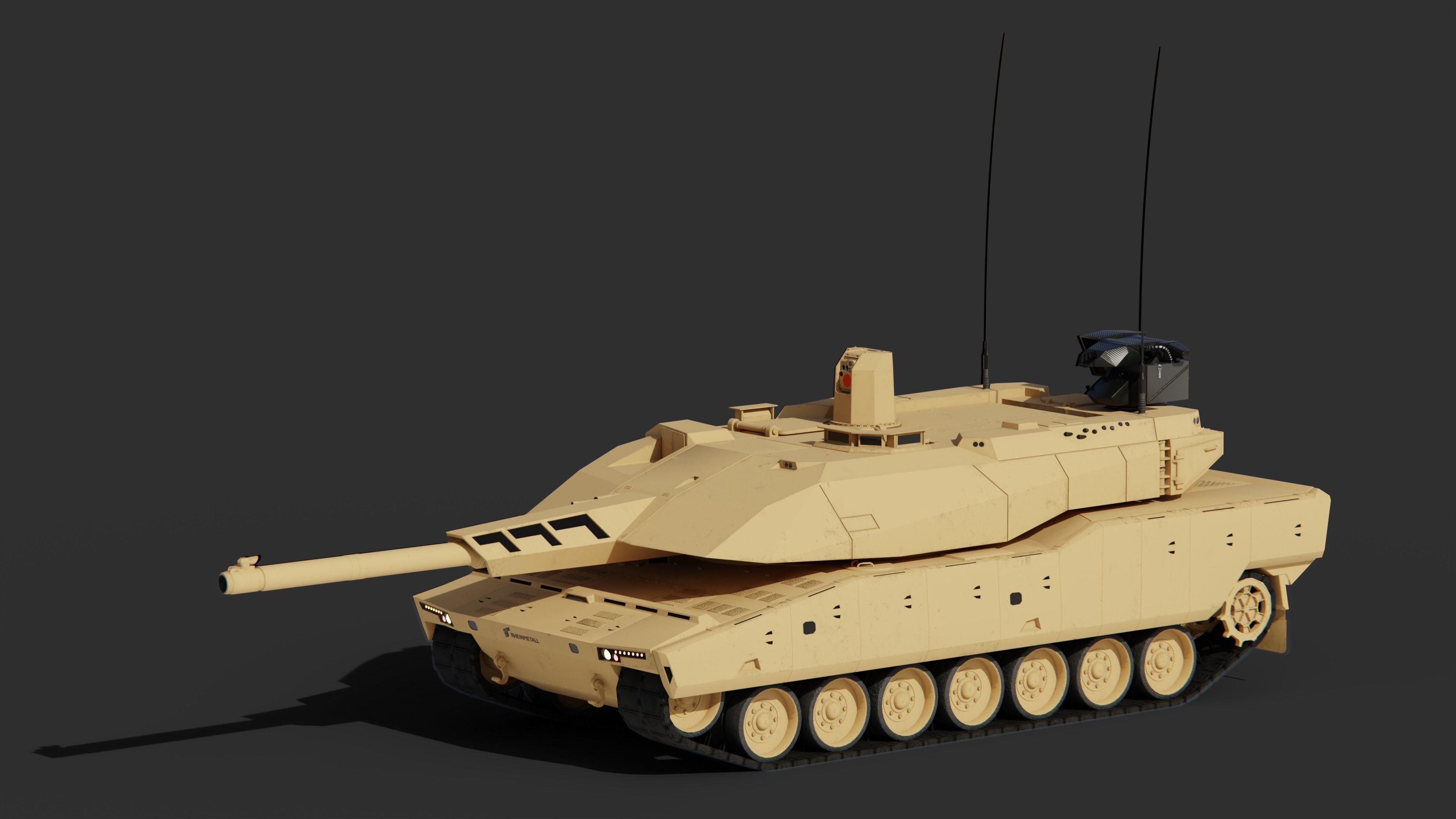 3D model KF51 Panther MBT Game Ready VR / AR / low-poly | CGTrader