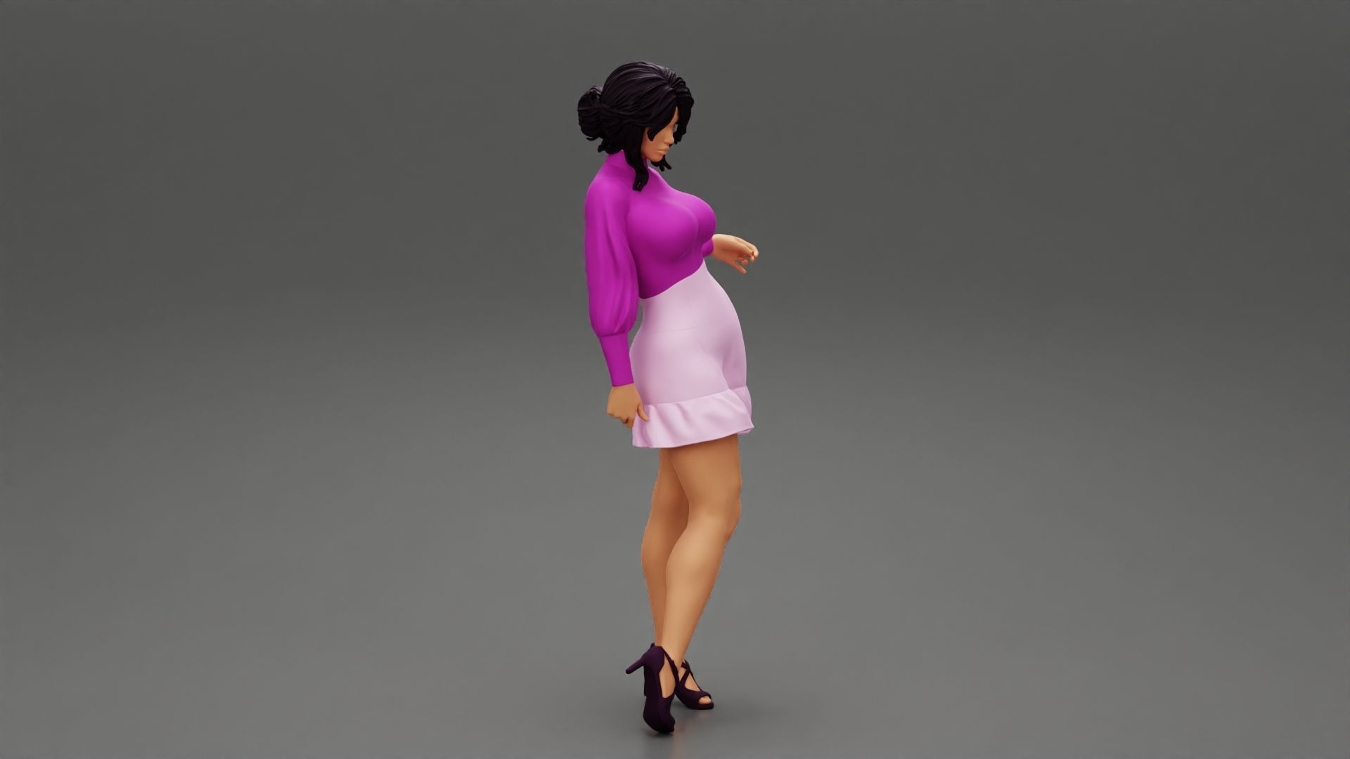 Sexy Girls in Mini Skirts Looks Beautiful 3D model 3D printable | CGTrader