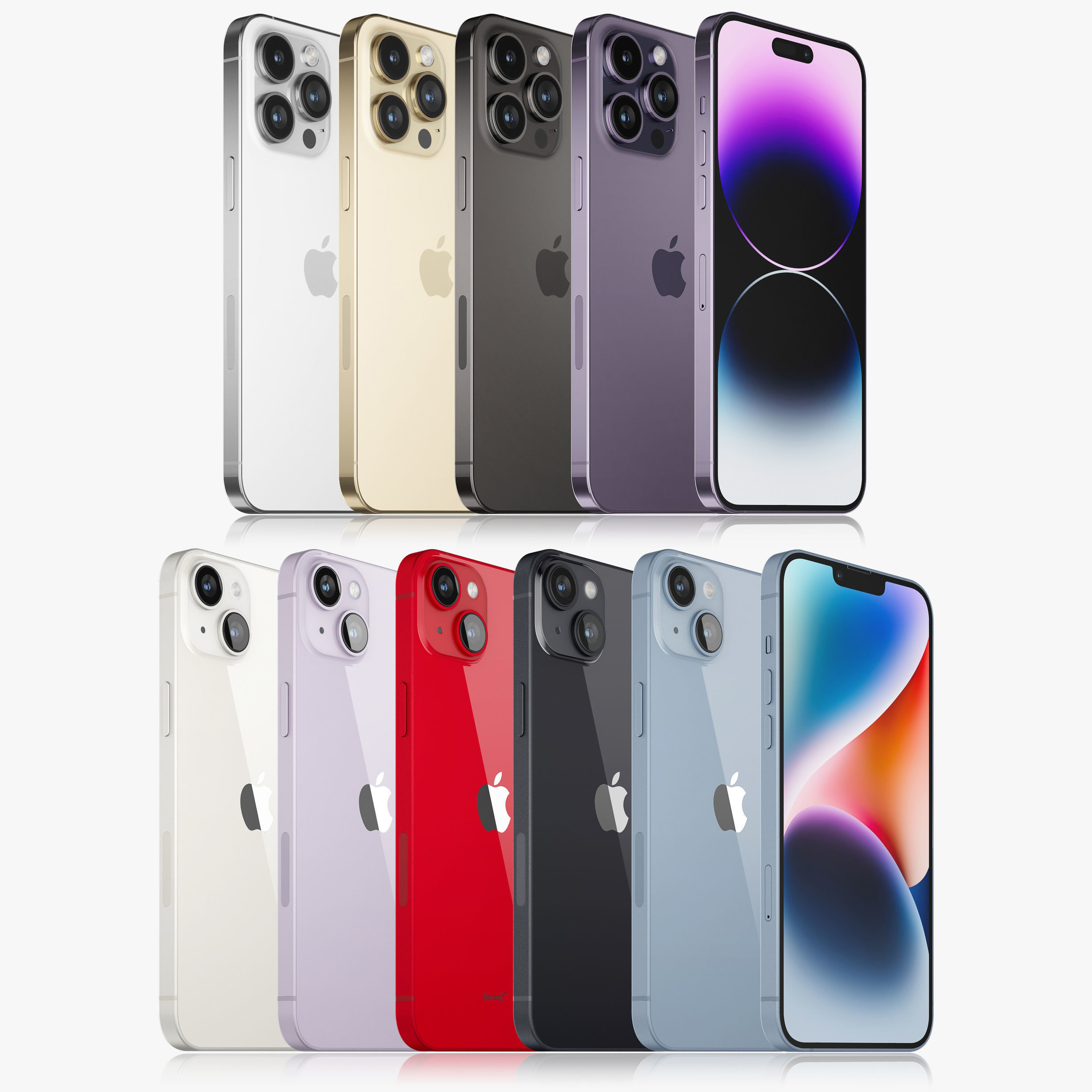 Apple iPhone 14 Plus and 14 Pro MAX all colors 3D model | CGTrader