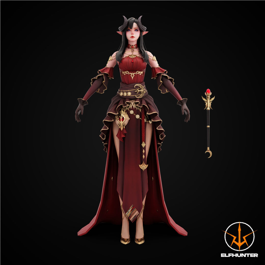 3D model EXCLUSIVE ELF HUNTER EDITION RIGGED CHARACTER ELF DEMONIC VR ...