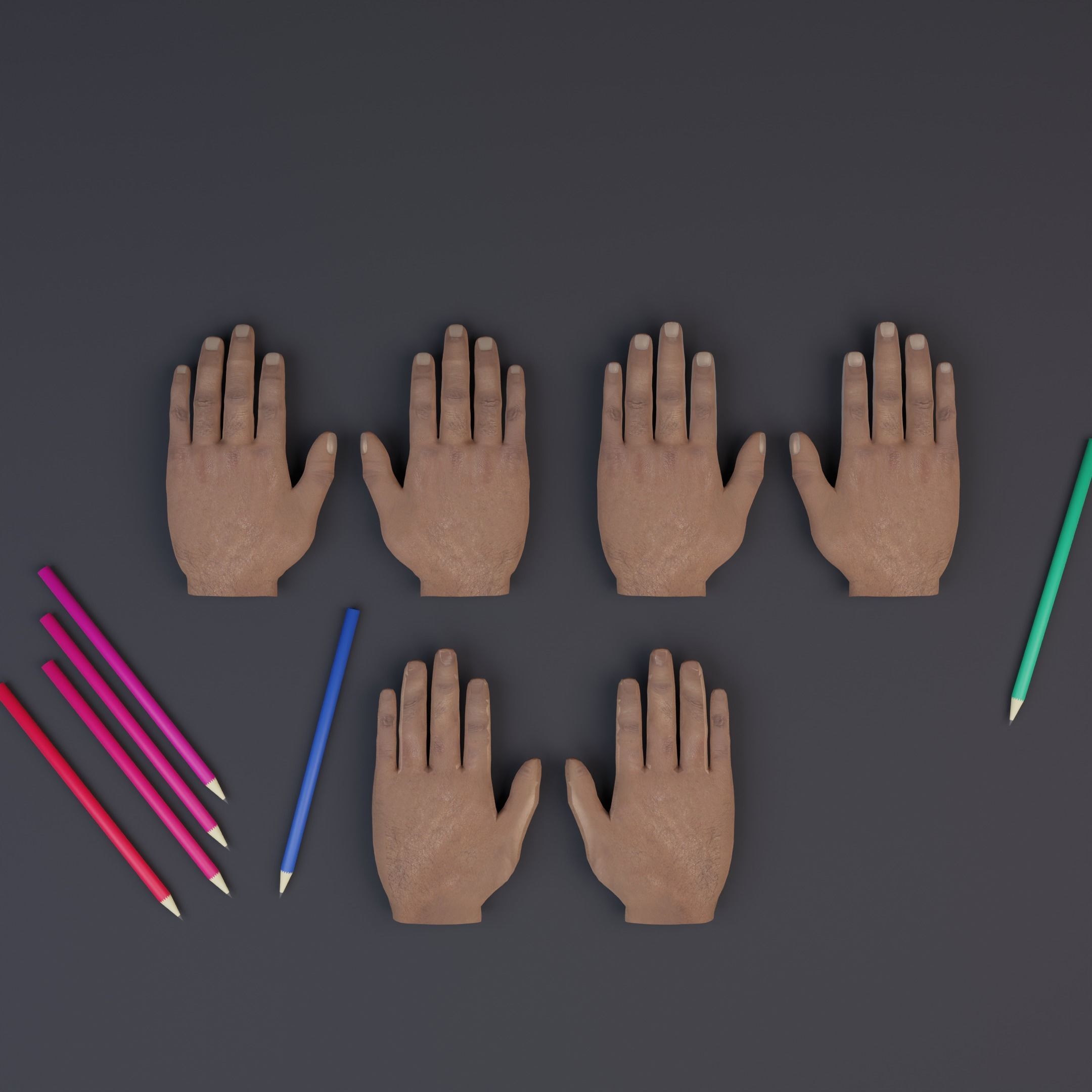 Hand Low poly High poly hand Textured hand 3D model | CGTrader
