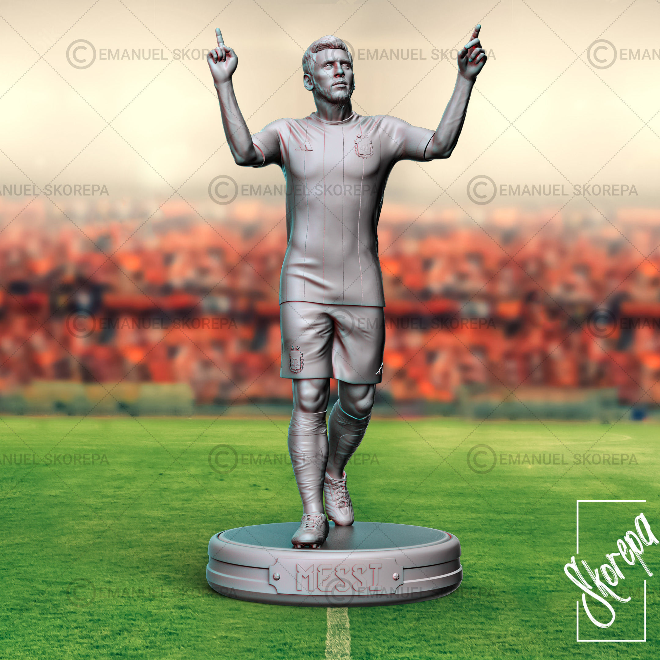 Messi Argentina 3D model 3D printable | CGTrader