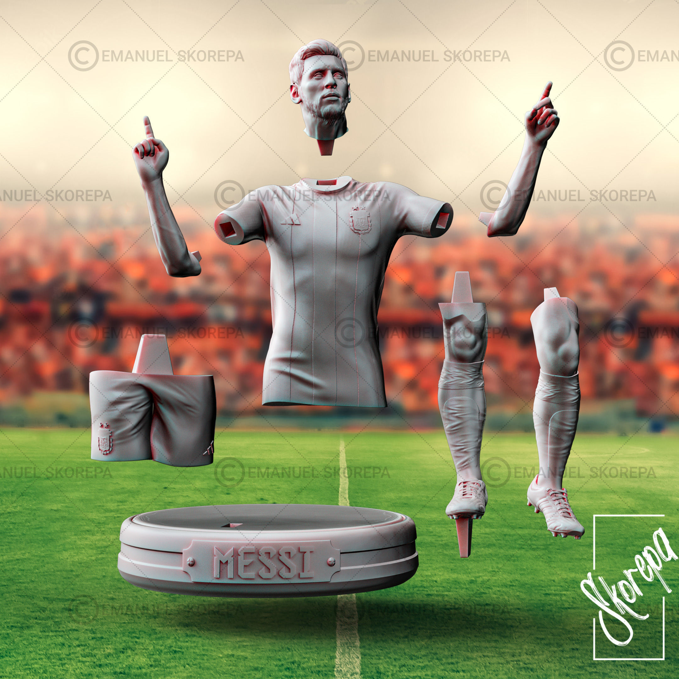 Messi Argentina 3D model 3D printable | CGTrader