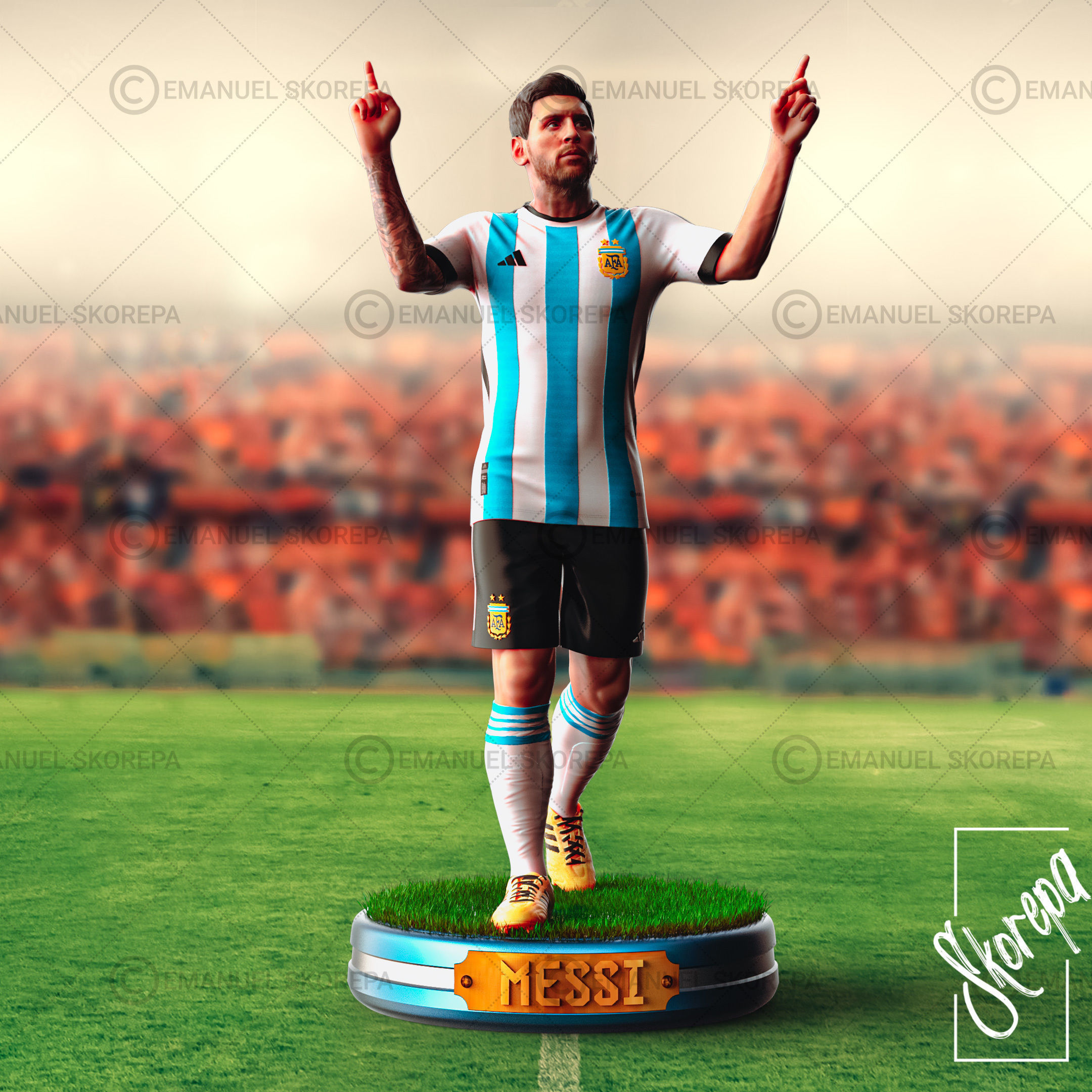 Messi Argentina 3D model 3D printable | CGTrader