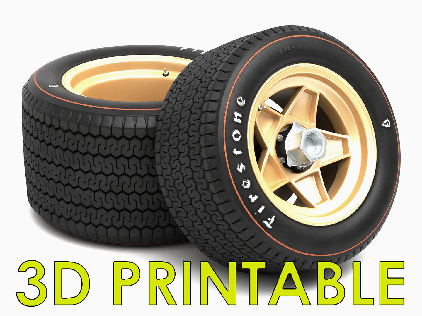 Firestone tyres - Campanolo wheels 3D model 3D printable | CGTrader
