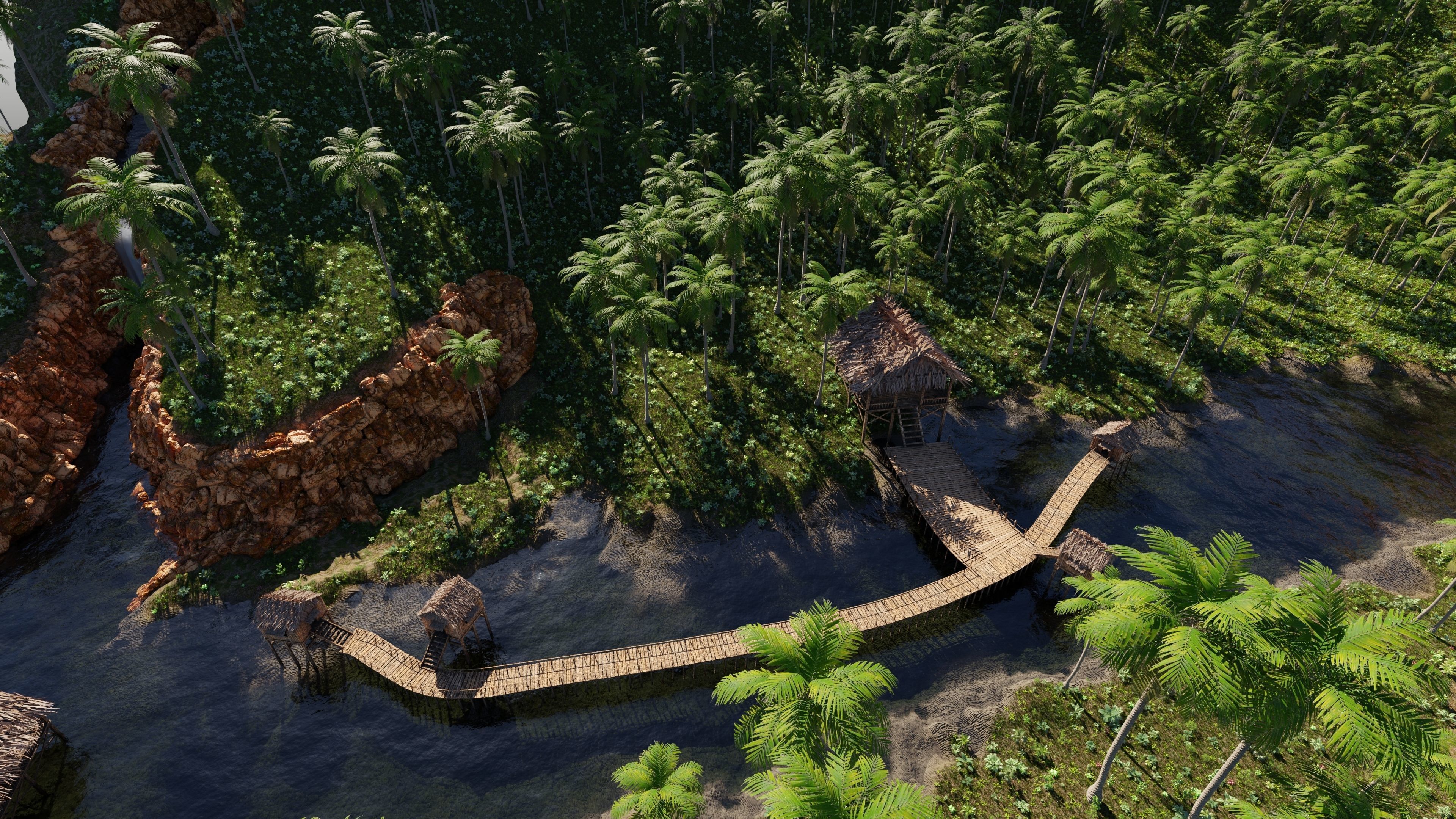 Waterfall Tropical Scene 3D model | CGTrader