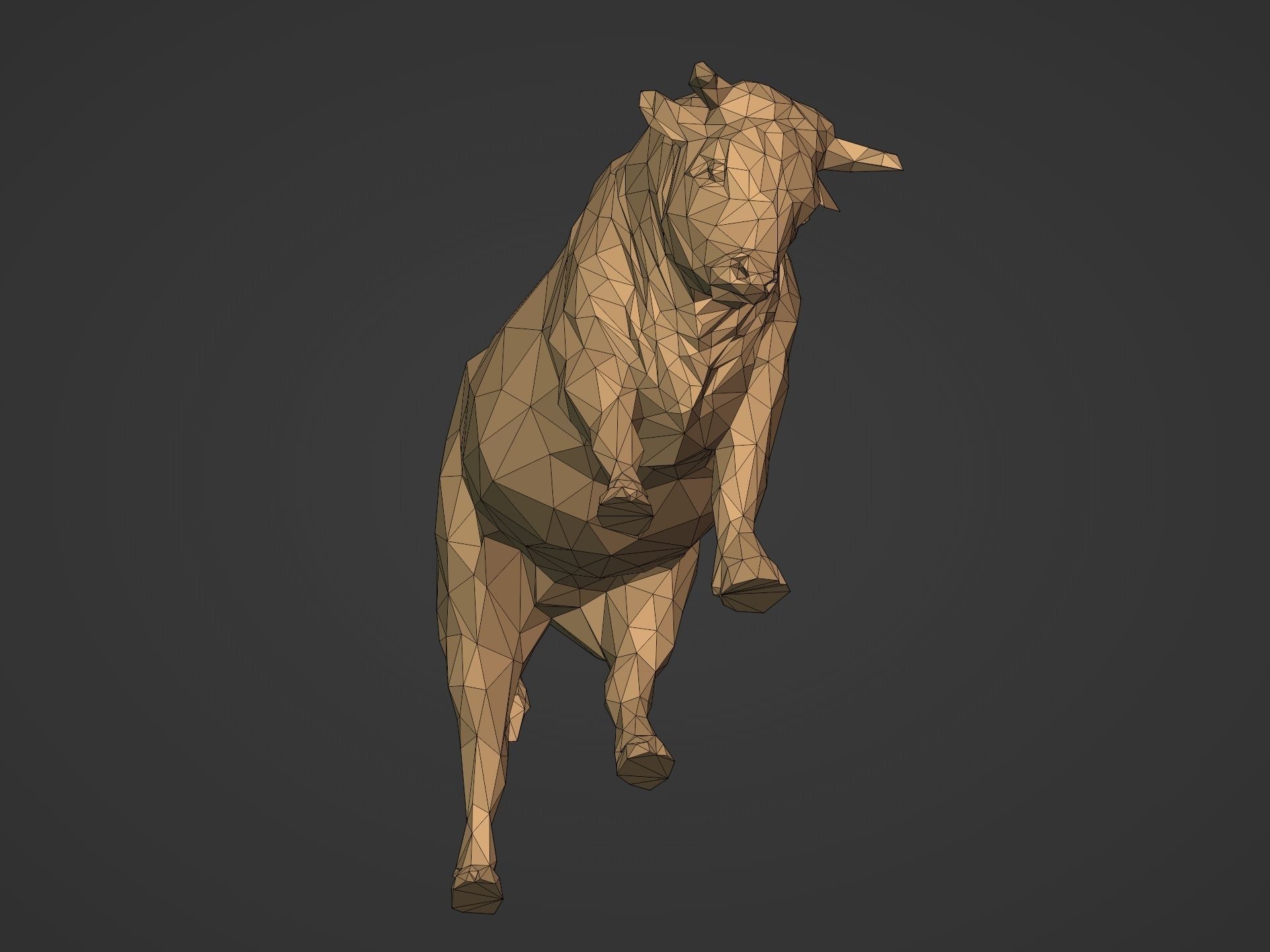 3D Printable Low Polygon Bull Statue 3D model 3D printable | CGTrader