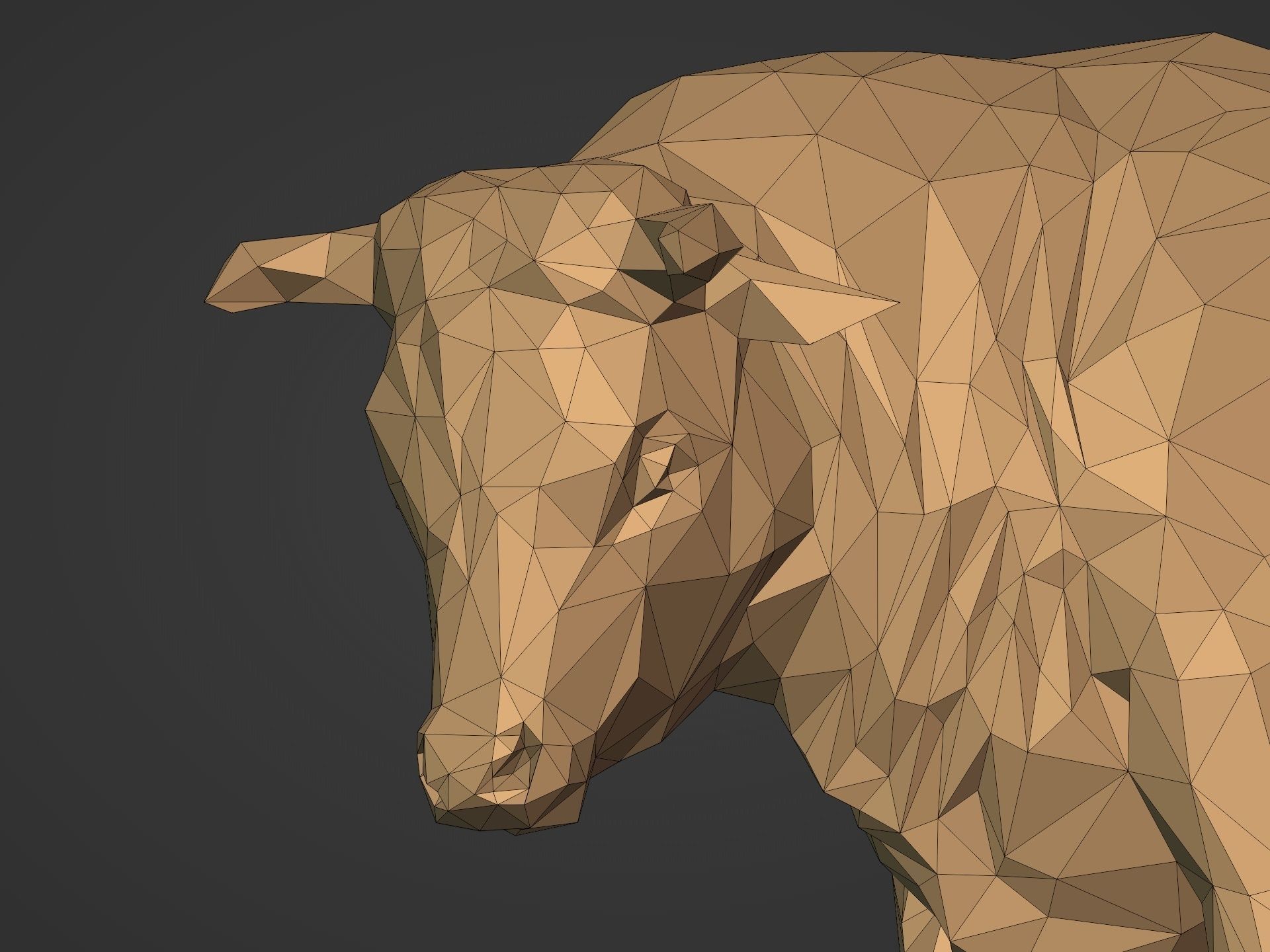 3D Printable Low Polygon Bull Statue 3D model 3D printable | CGTrader