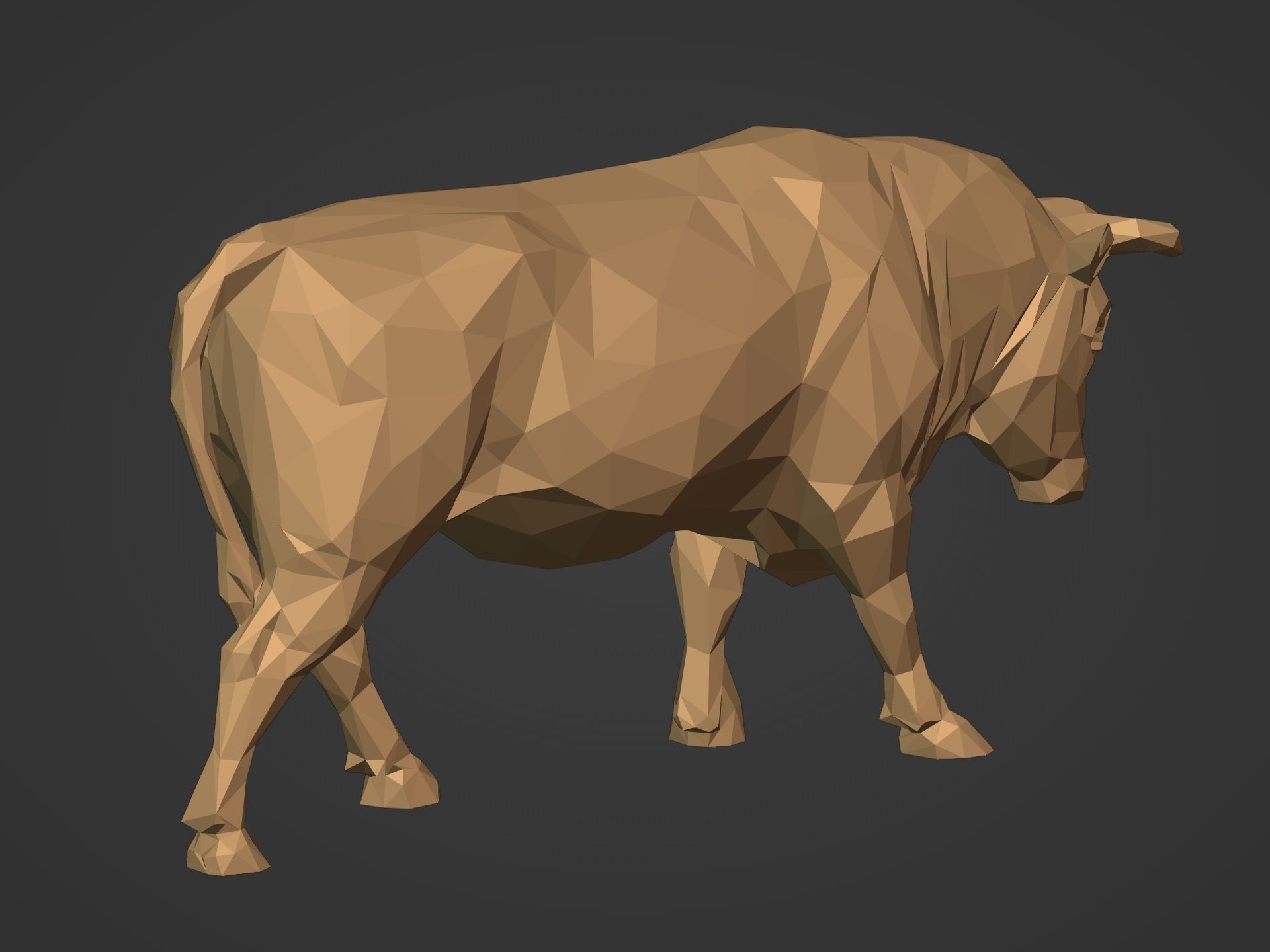 3D Printable Low Polygon Bull Statue 3D model 3D printable | CGTrader
