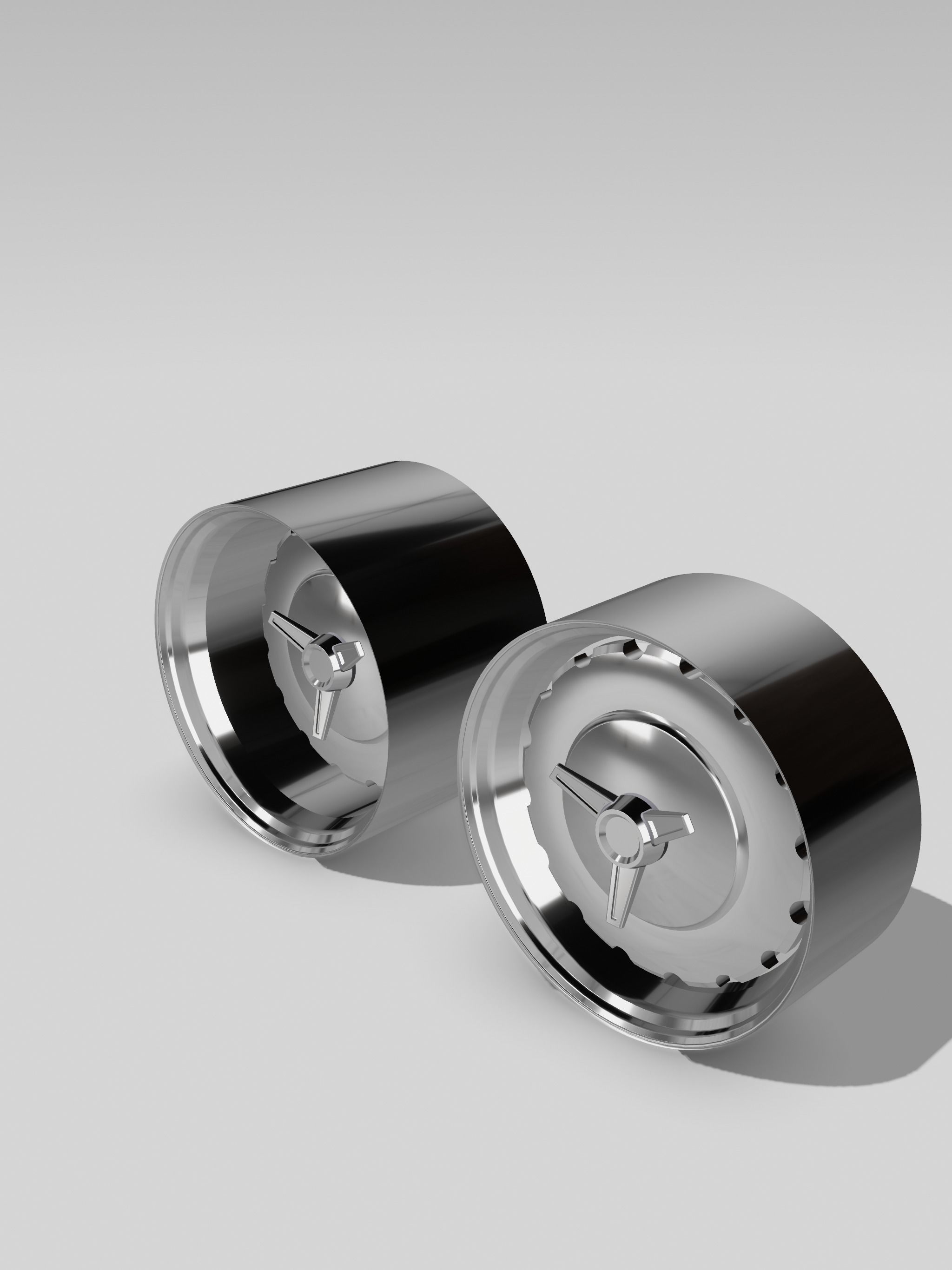 20inch Billet 1957 Chev Hubcap Wheels with Spinner 2x Offsets 3D model ...