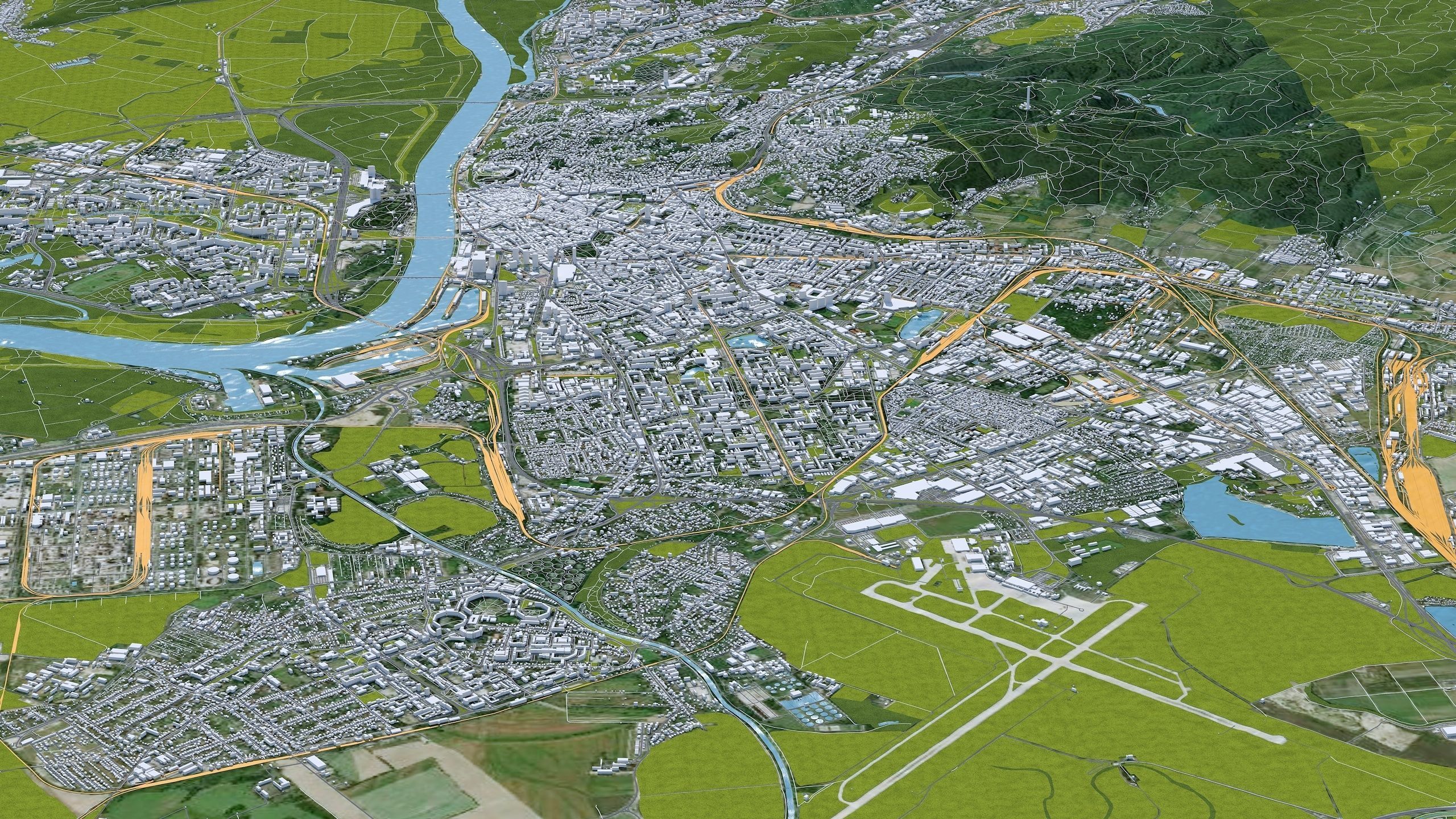 3D model Bratislava City Terrain VR / AR / low-poly | CGTrader