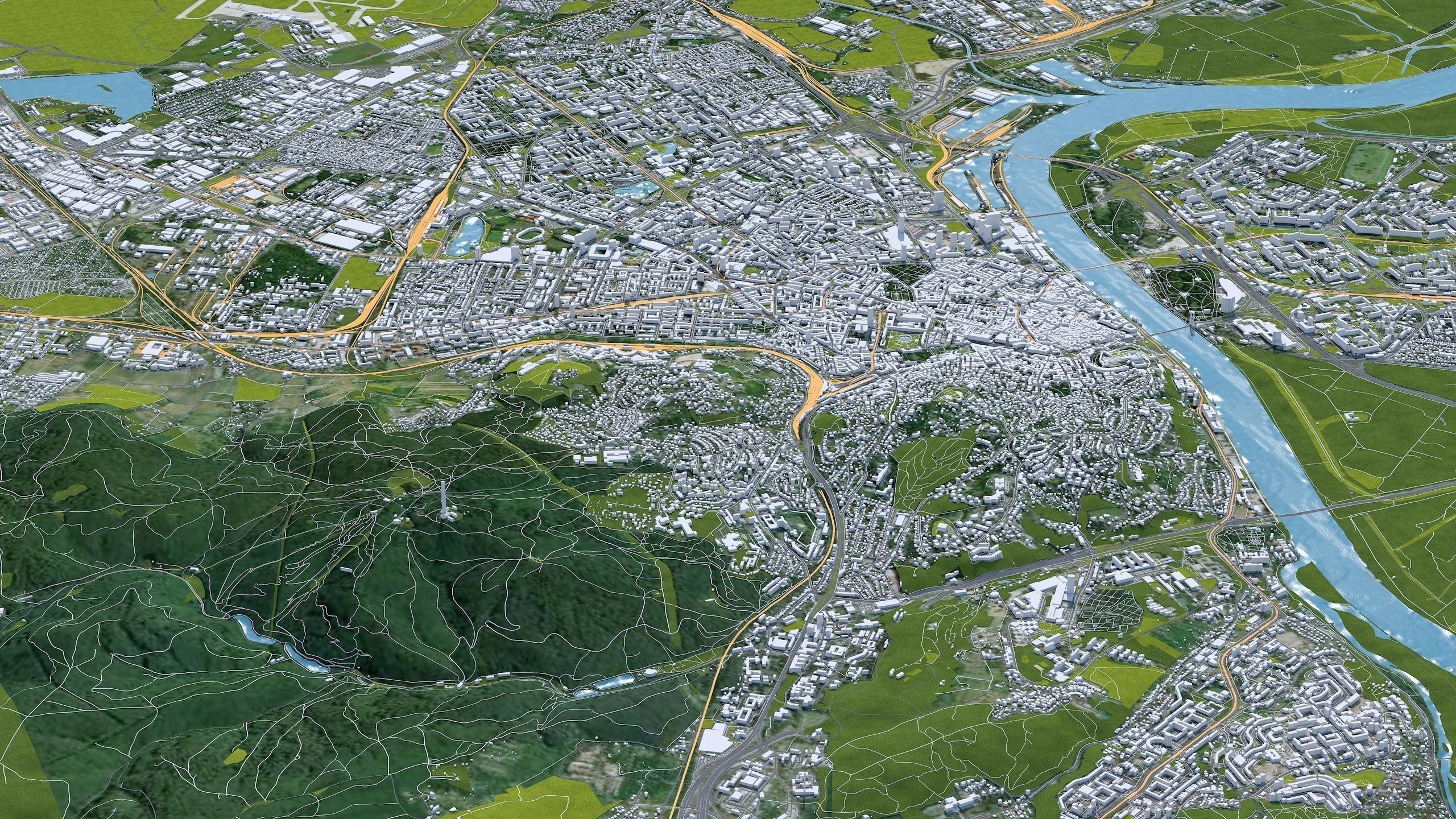 3D model Bratislava City Terrain VR / AR / low-poly | CGTrader
