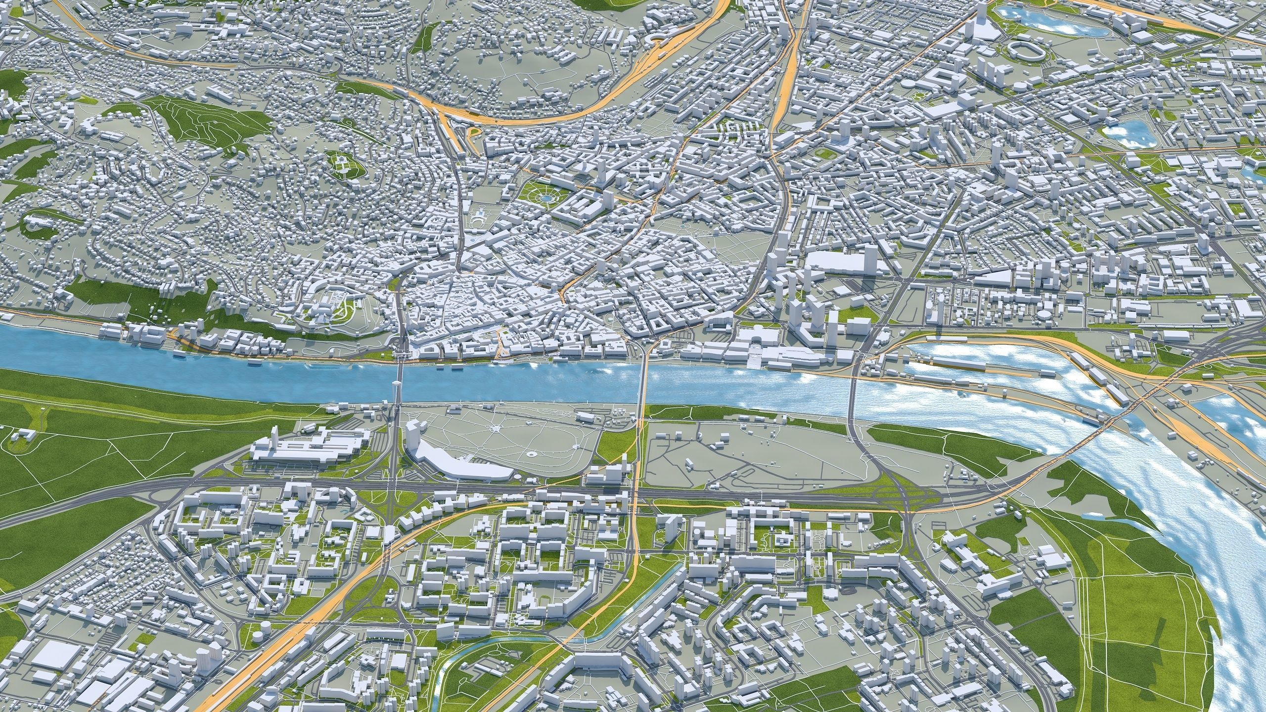 3D model Bratislava City Terrain VR / AR / low-poly | CGTrader