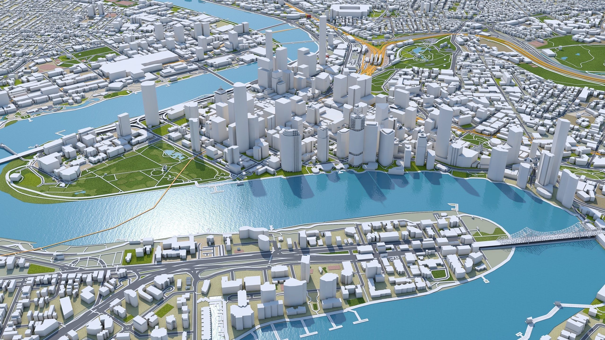 3D model Brisbane Downtown Australia VR / AR / low-poly | CGTrader