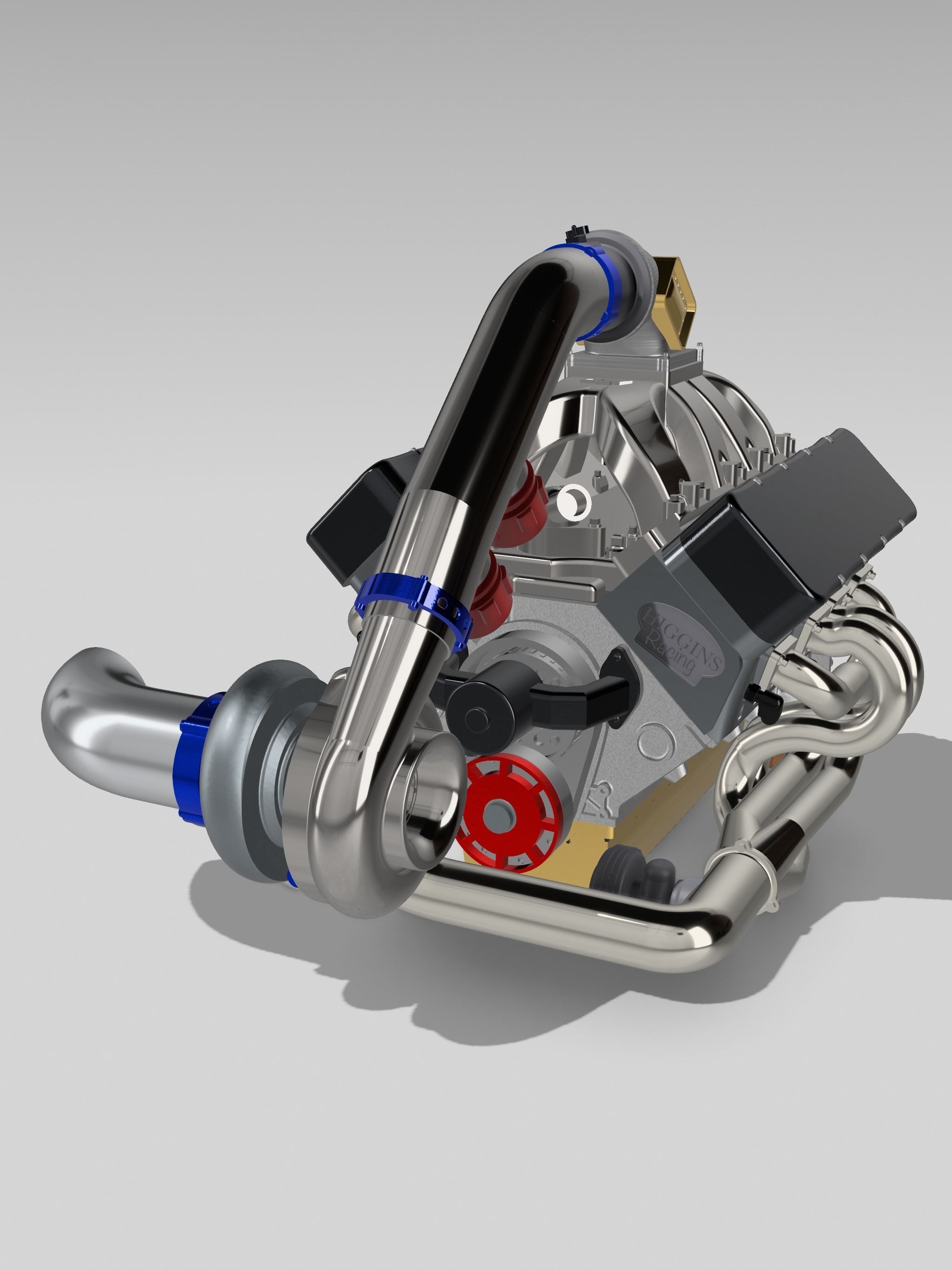 SBC Single Turbo Higgins Race Motor Small Block Chev 3D model 3D ...