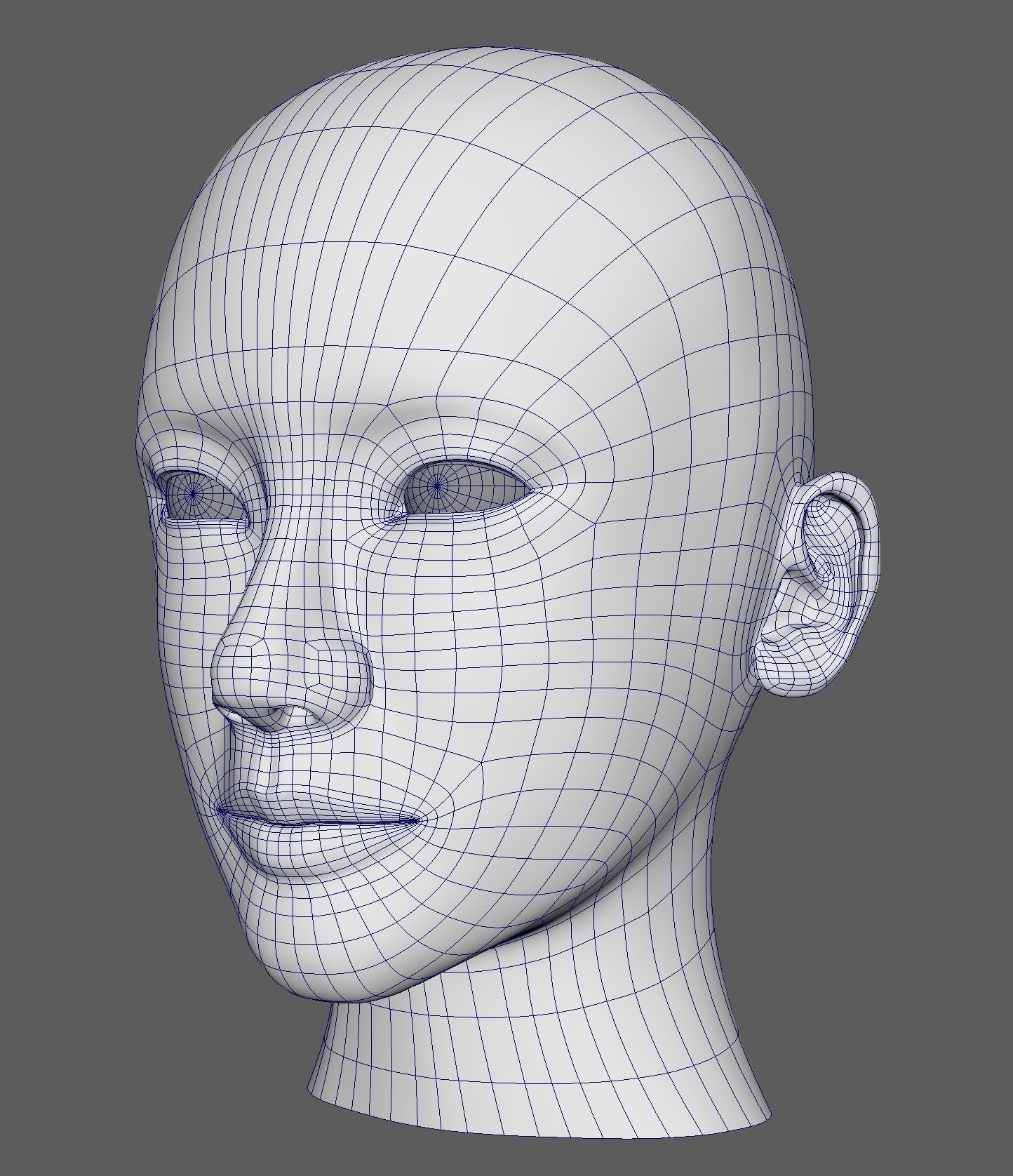 ASIAN HEAD WOMAN LOW POLY BASE MESH 3D model | CGTrader
