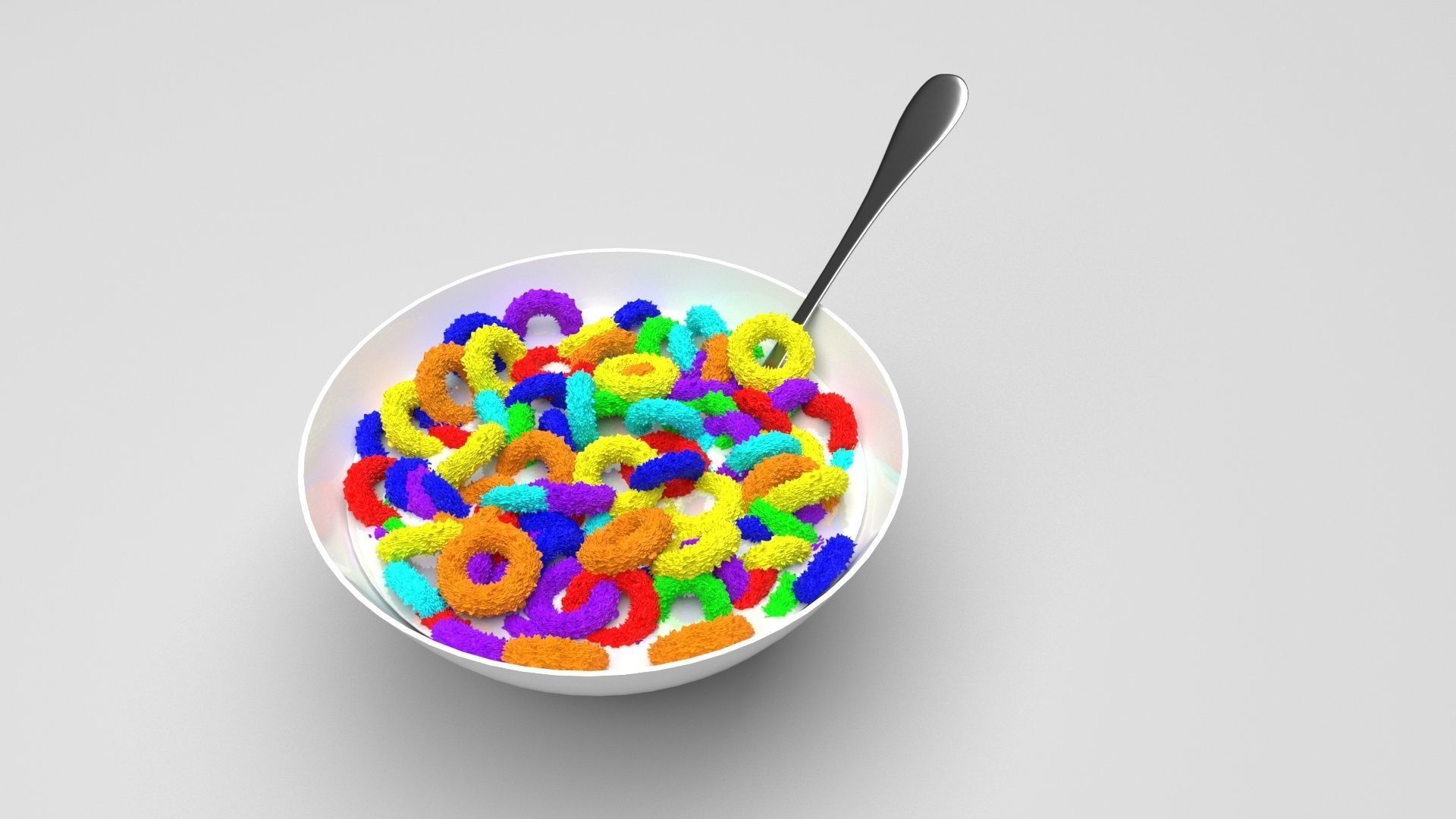 Bowl of Colorful Cereals 3D model | CGTrader