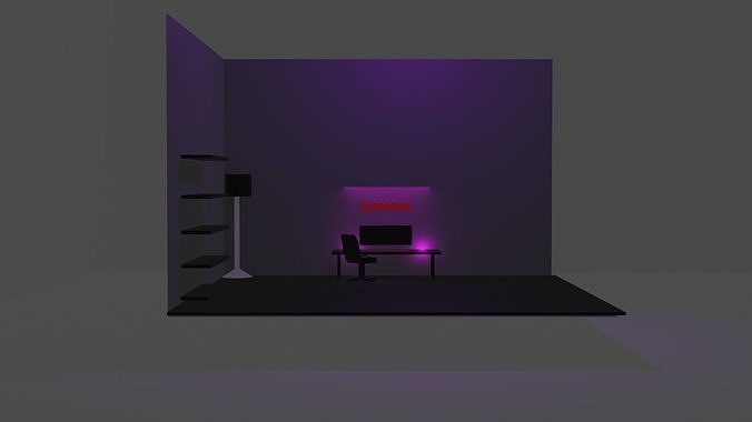 setup room with lighting and desk 3D model | CGTrader