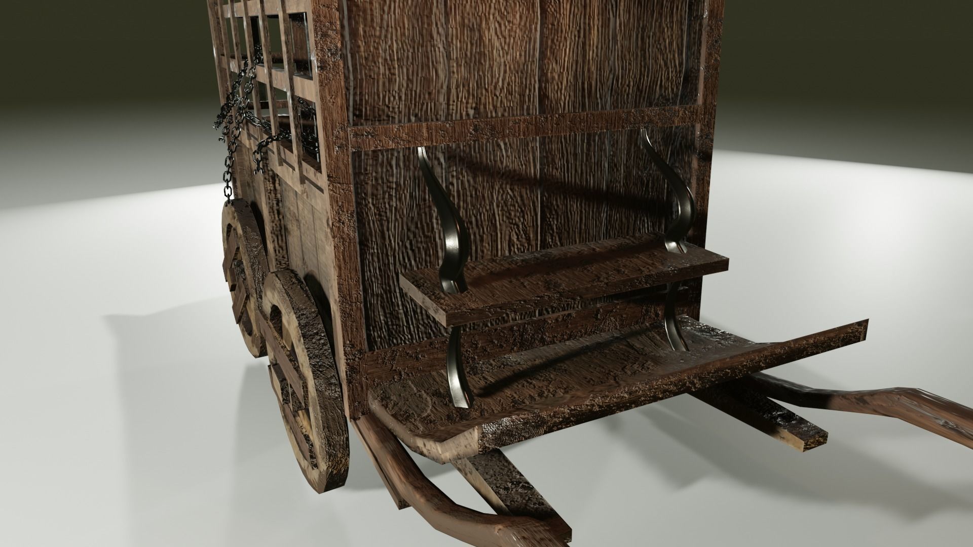 3D model Medieval Horse Cage Cart LP 3D model prisoner carriage VR / AR ...
