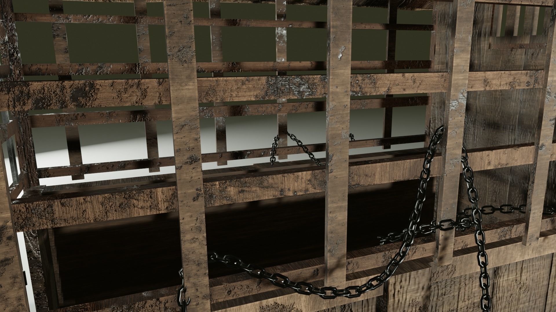 3D model Medieval Horse Cage Cart LP 3D model prisoner carriage VR / AR ...