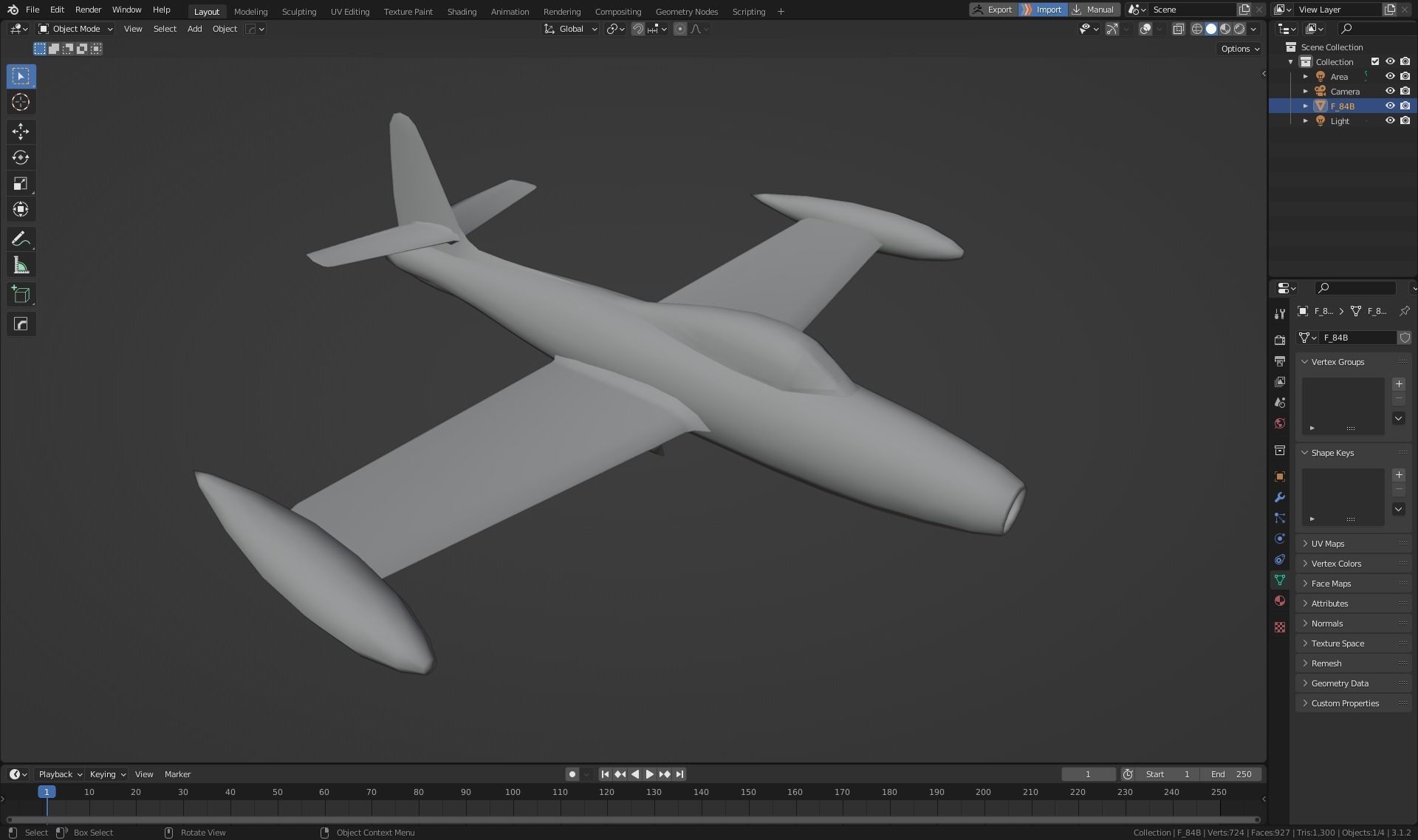 3D model The F-84B Thunderjet Hand painted game model VR / AR / low-poly | CGTrader