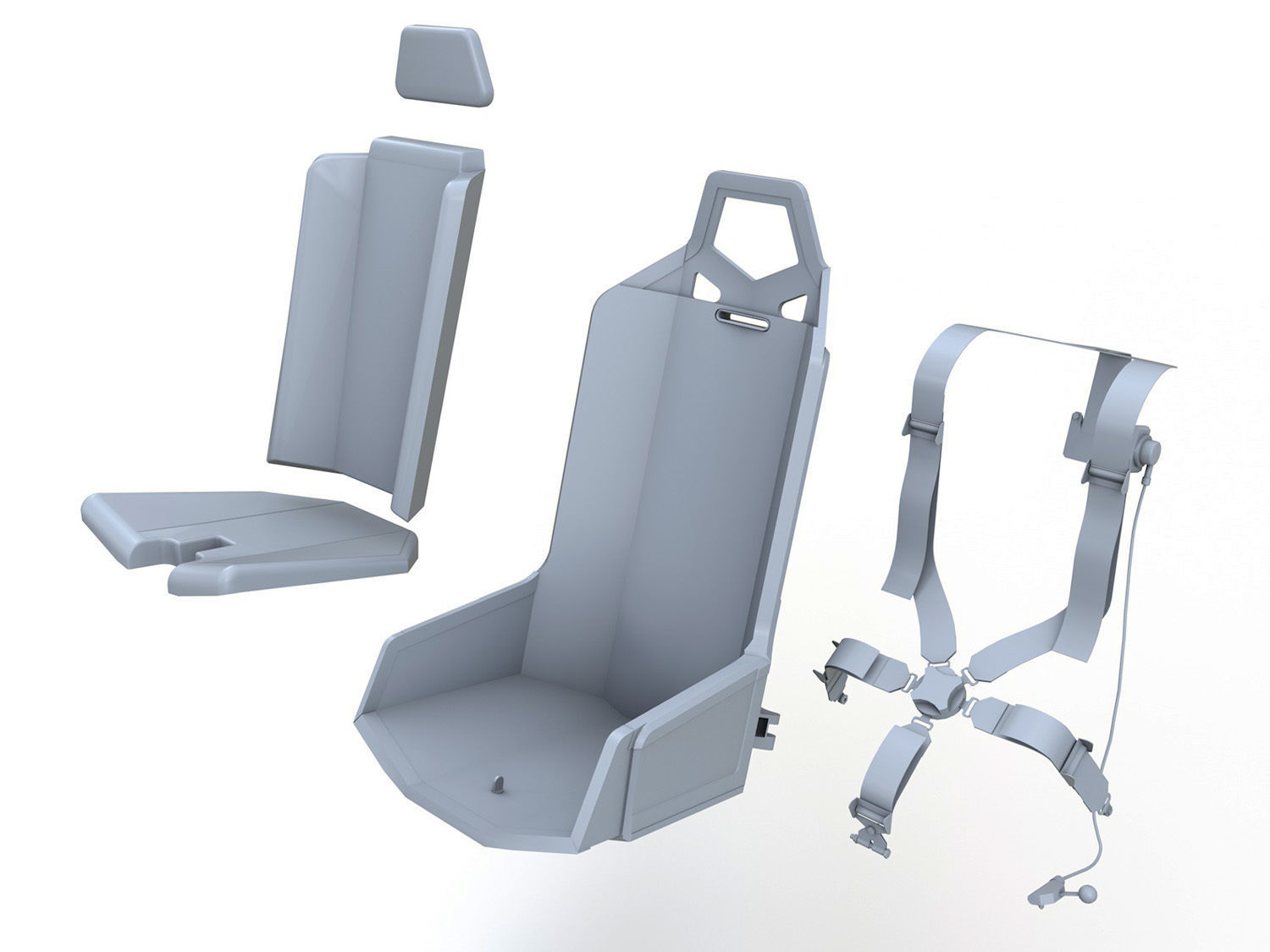 Helicopter Pilot Seat 3D model | CGTrader