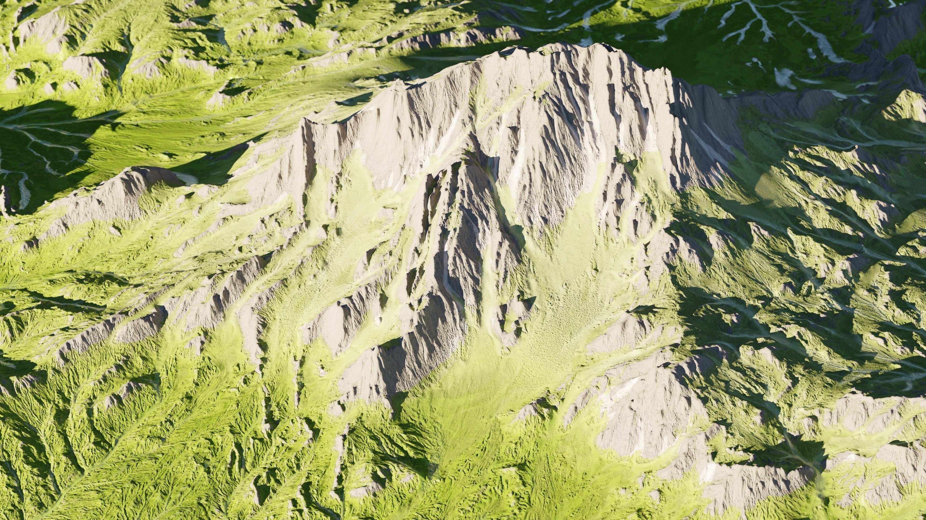 3D model Mountain Terrain 4x4 Km VR / AR / low-poly | CGTrader